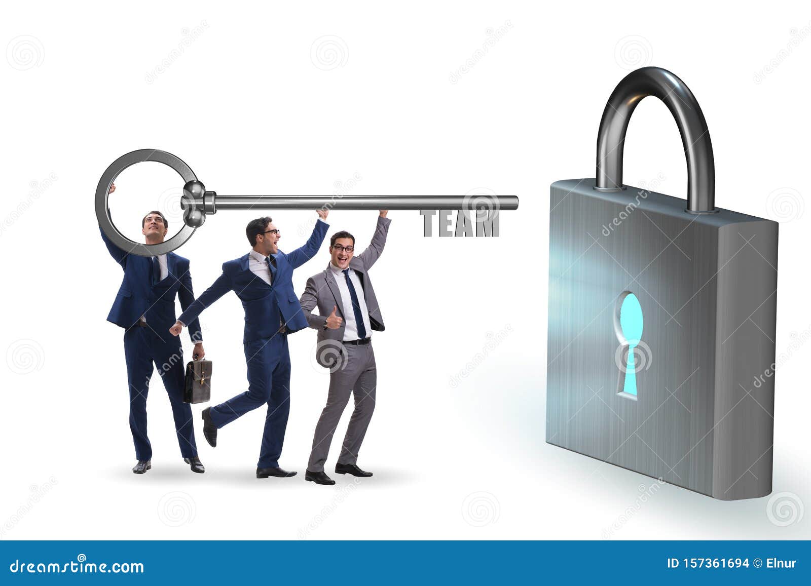 Concept of Teamwork with Businessmen Unlocking Lock Stock Photo - Image ...