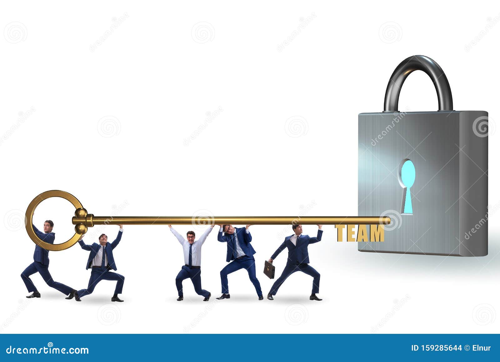 Concept of Teamwork with Businessmen Unlocking Lock Stock Photo - Image ...