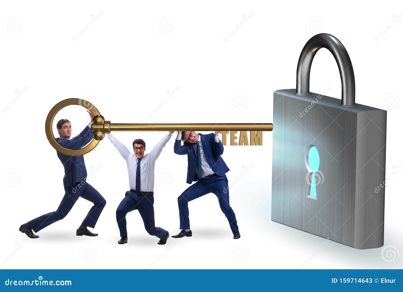 Concept of Teamwork with Businessmen Unlocking Lock Stock Image - Image ...