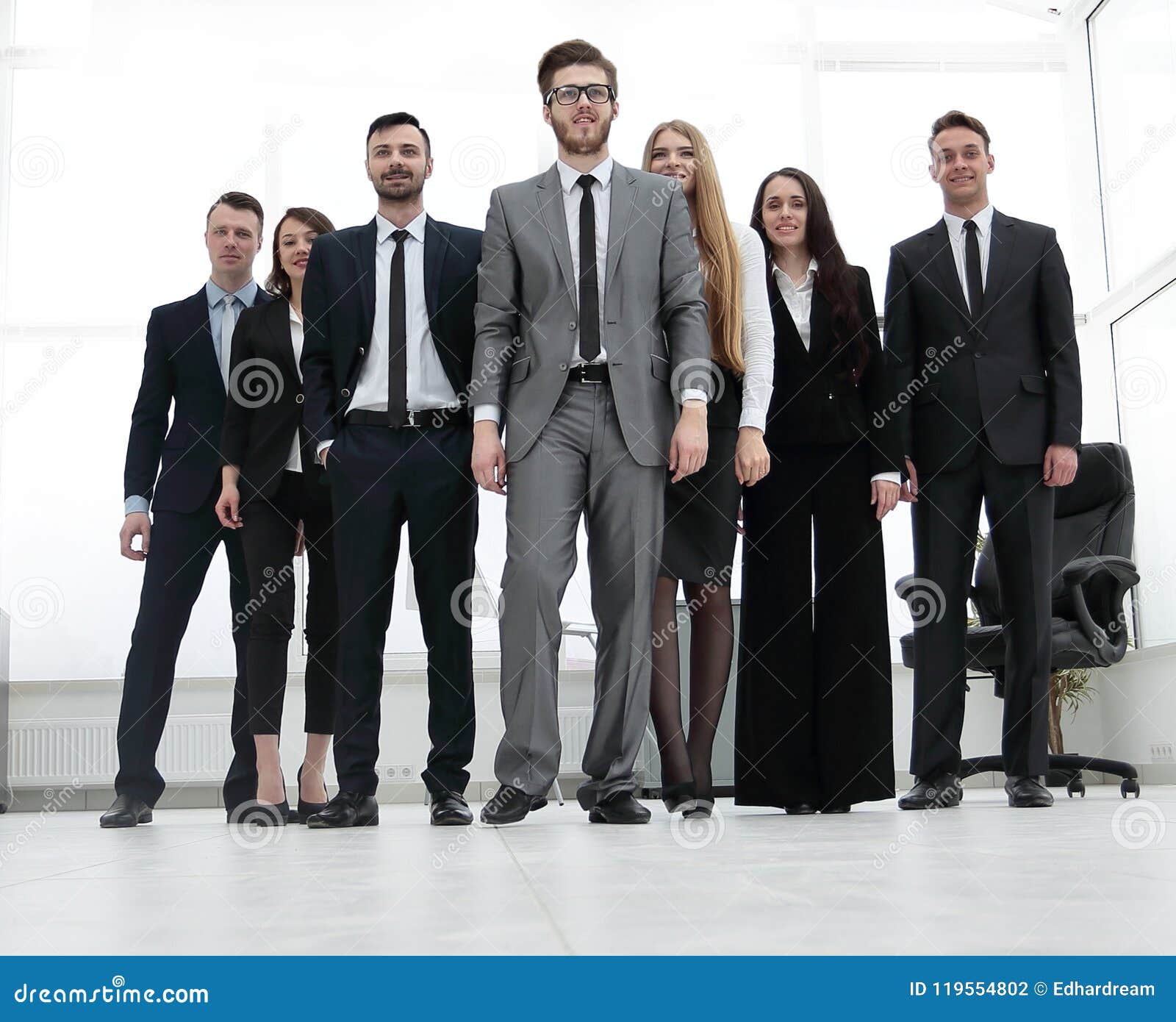 Bottom View.leader at the Head of the Business Team. Stock Photo ...