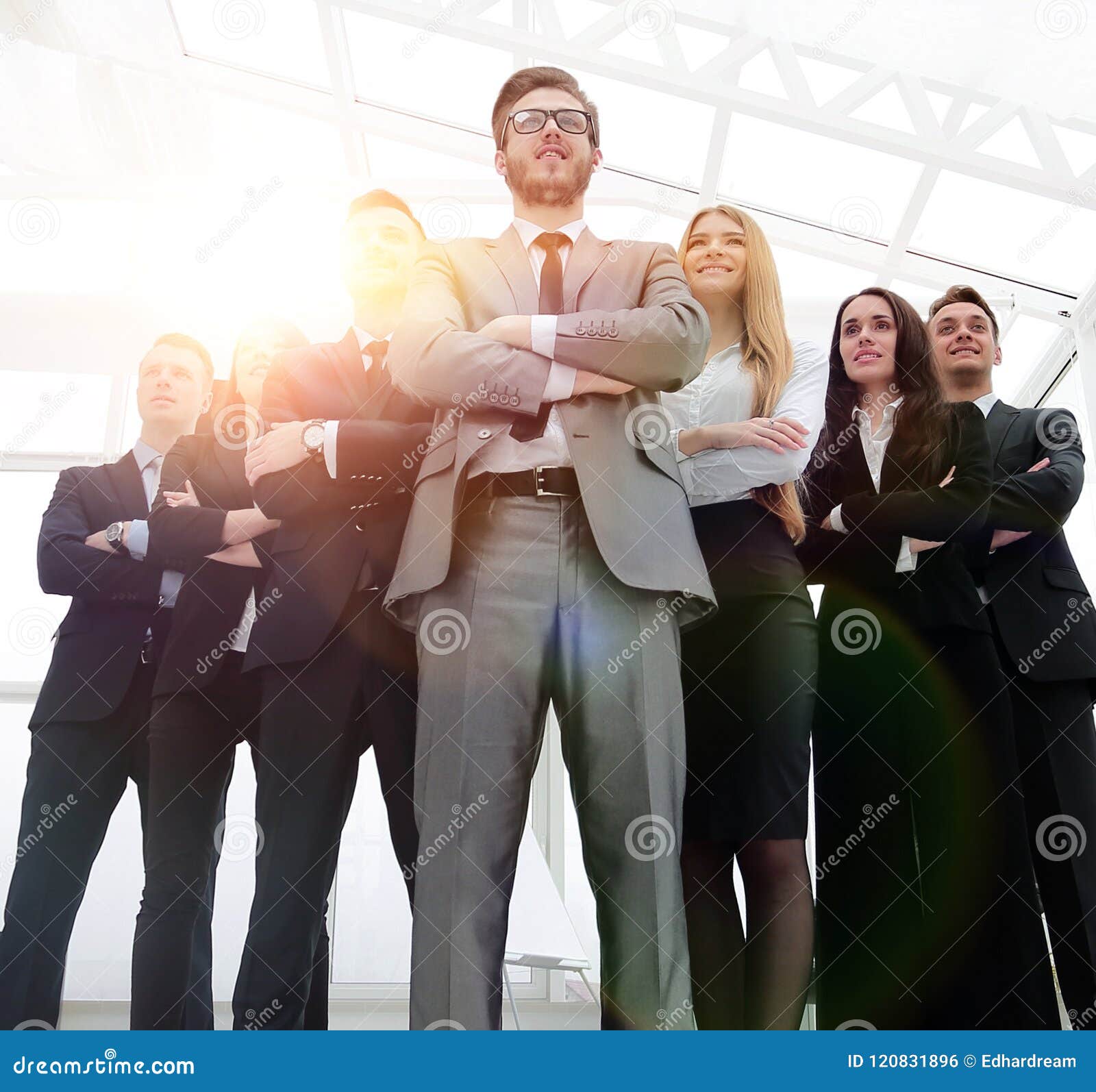 Bottom View.leader at the Head of the Business Team. Stock Photo ...