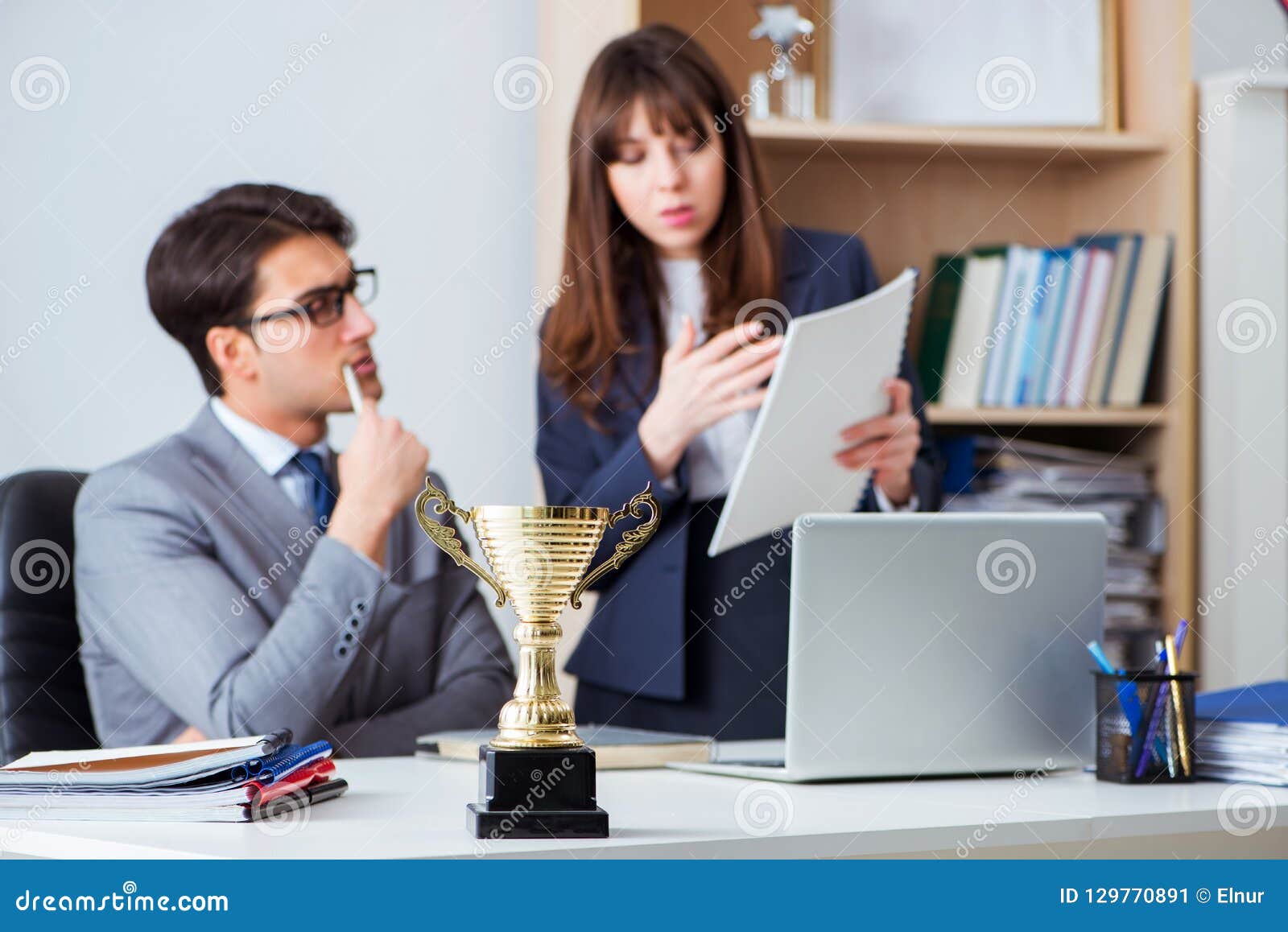 The Concept of Teamwork with Prize Stock Image - Image of businesswoman ...