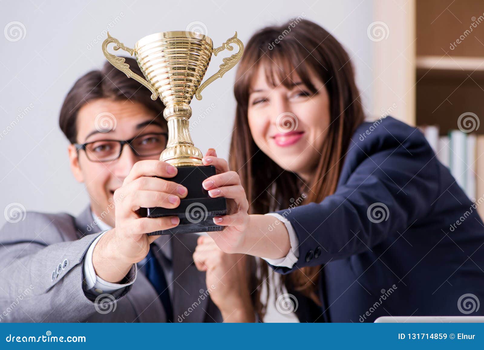 The Concept of Teamwork with Prize Stock Image - Image of corporate ...