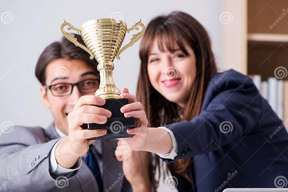 The Concept of Teamwork with Prize Stock Image - Image of corporate ...