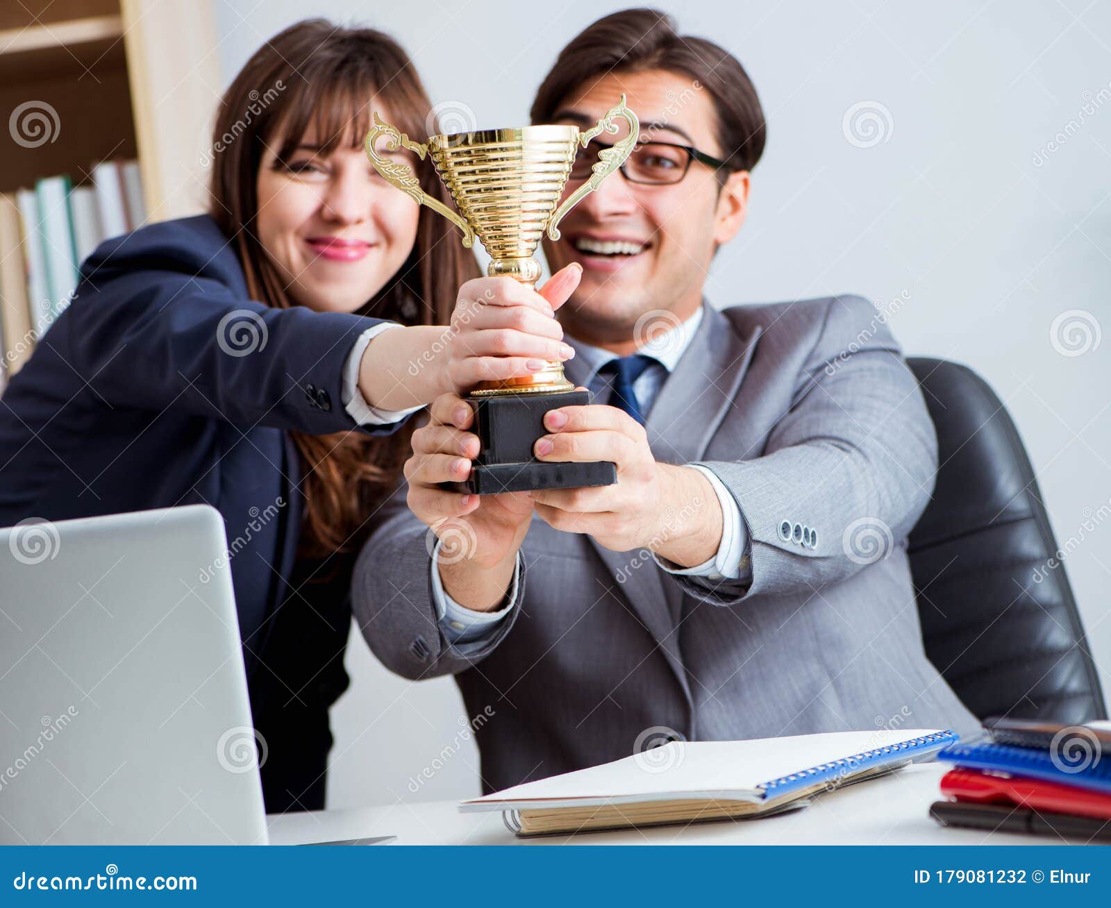 Concept of Teamwork with Prize Stock Photo - Image of boss, executive ...