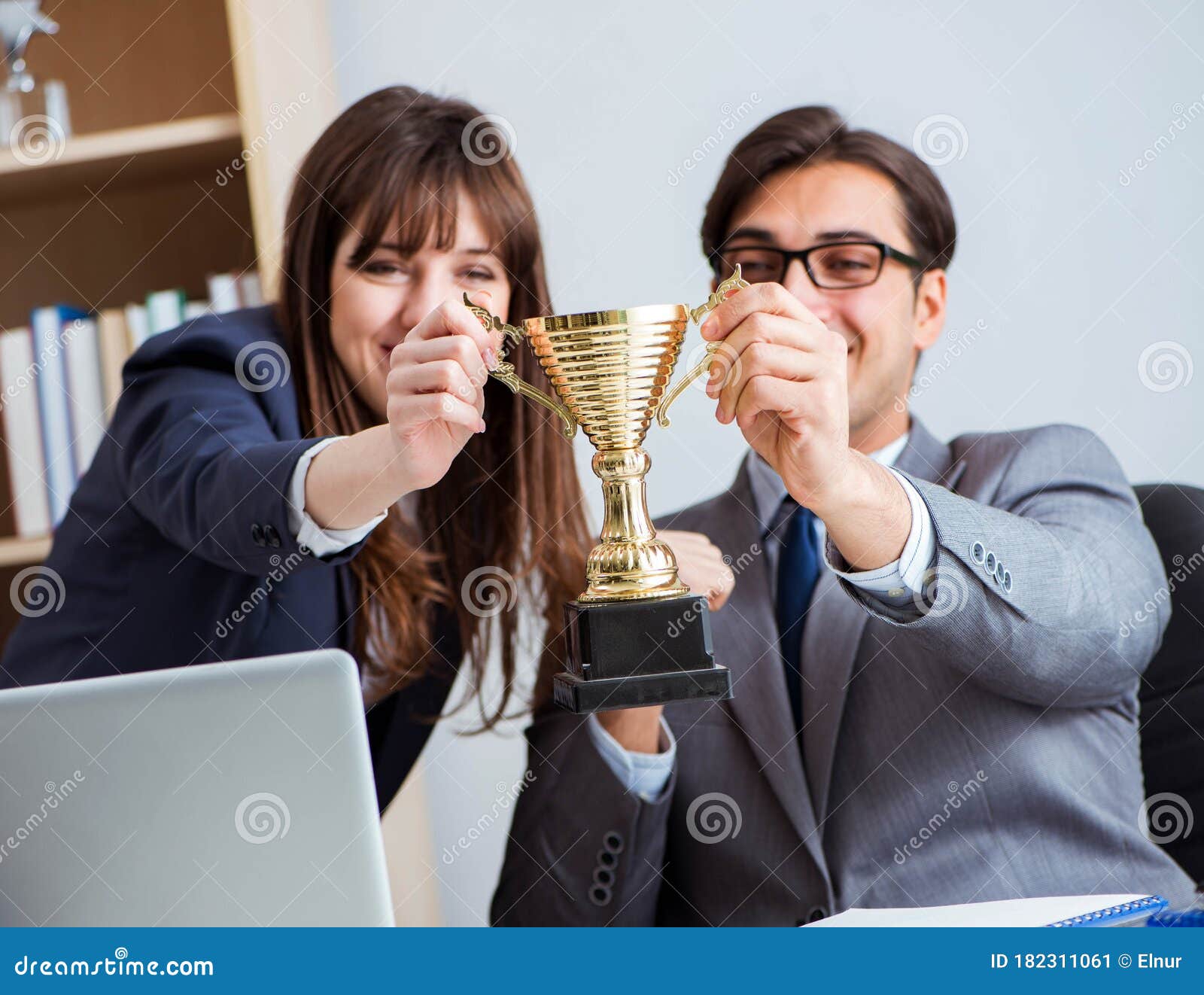 Concept of Teamwork with Prize Stock Image - Image of goal, business ...