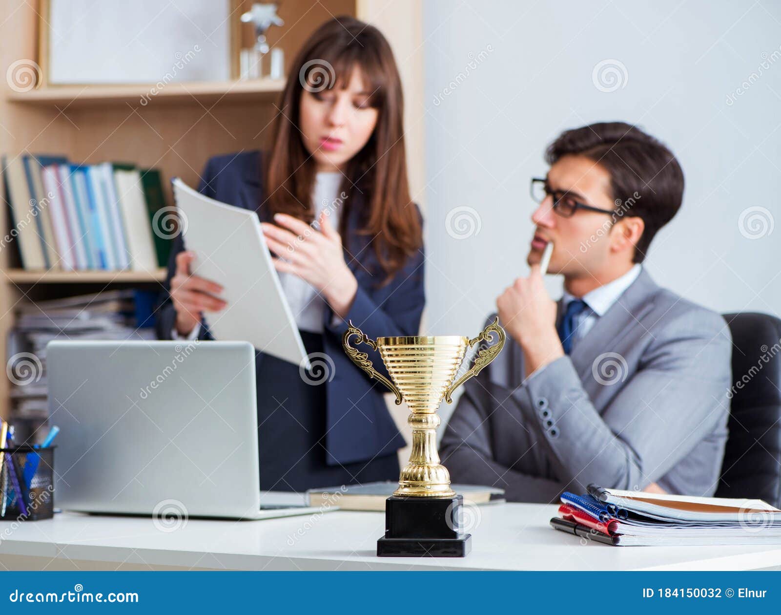 Concept of Teamwork with Prize Stock Photo - Image of event, colleague ...