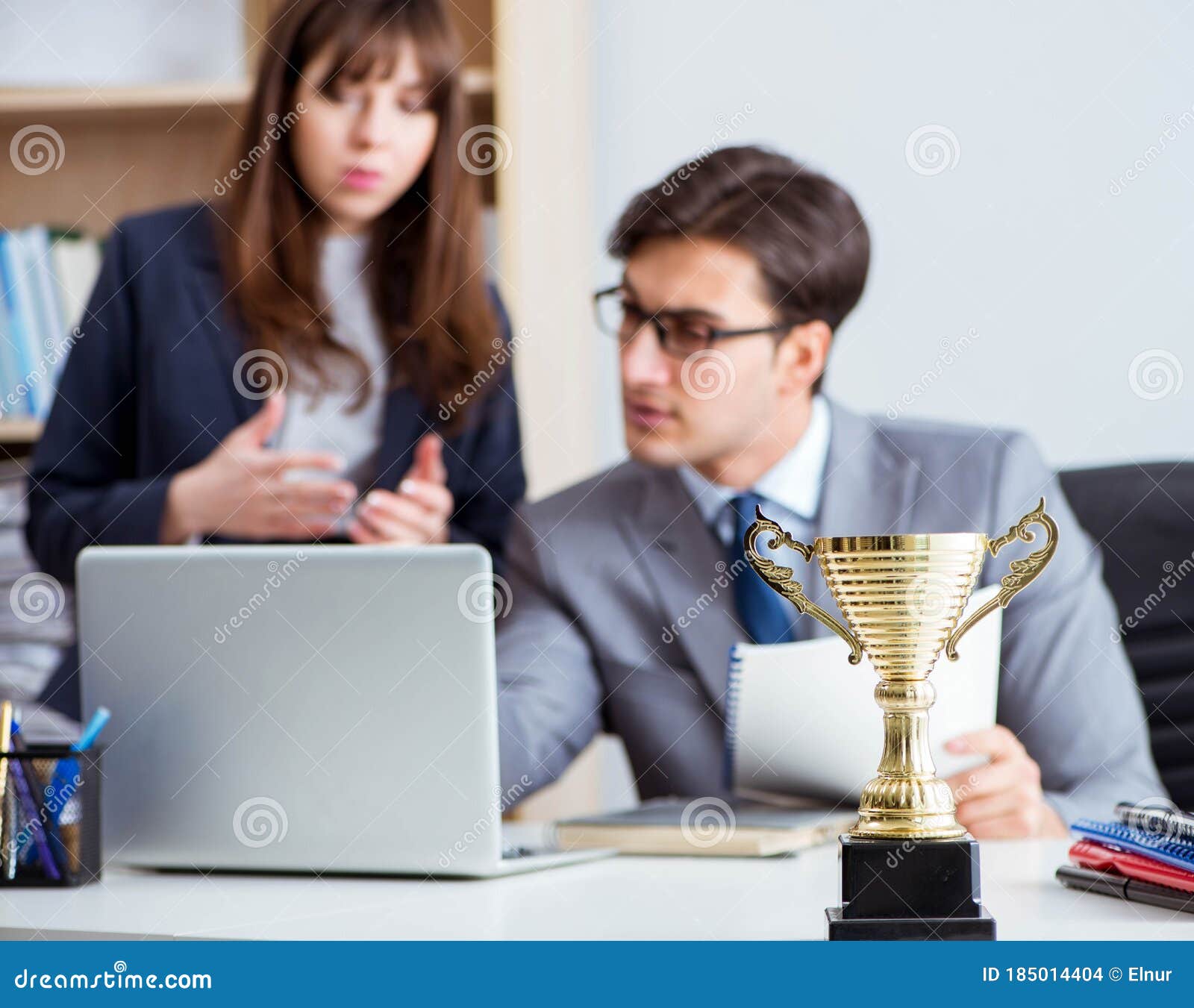 Concept of Teamwork with Prize Stock Photo - Image of businessman ...