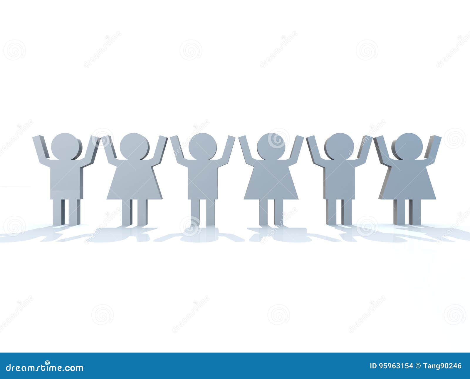 Concept of Teamwork with Row of People Stock Illustration ...