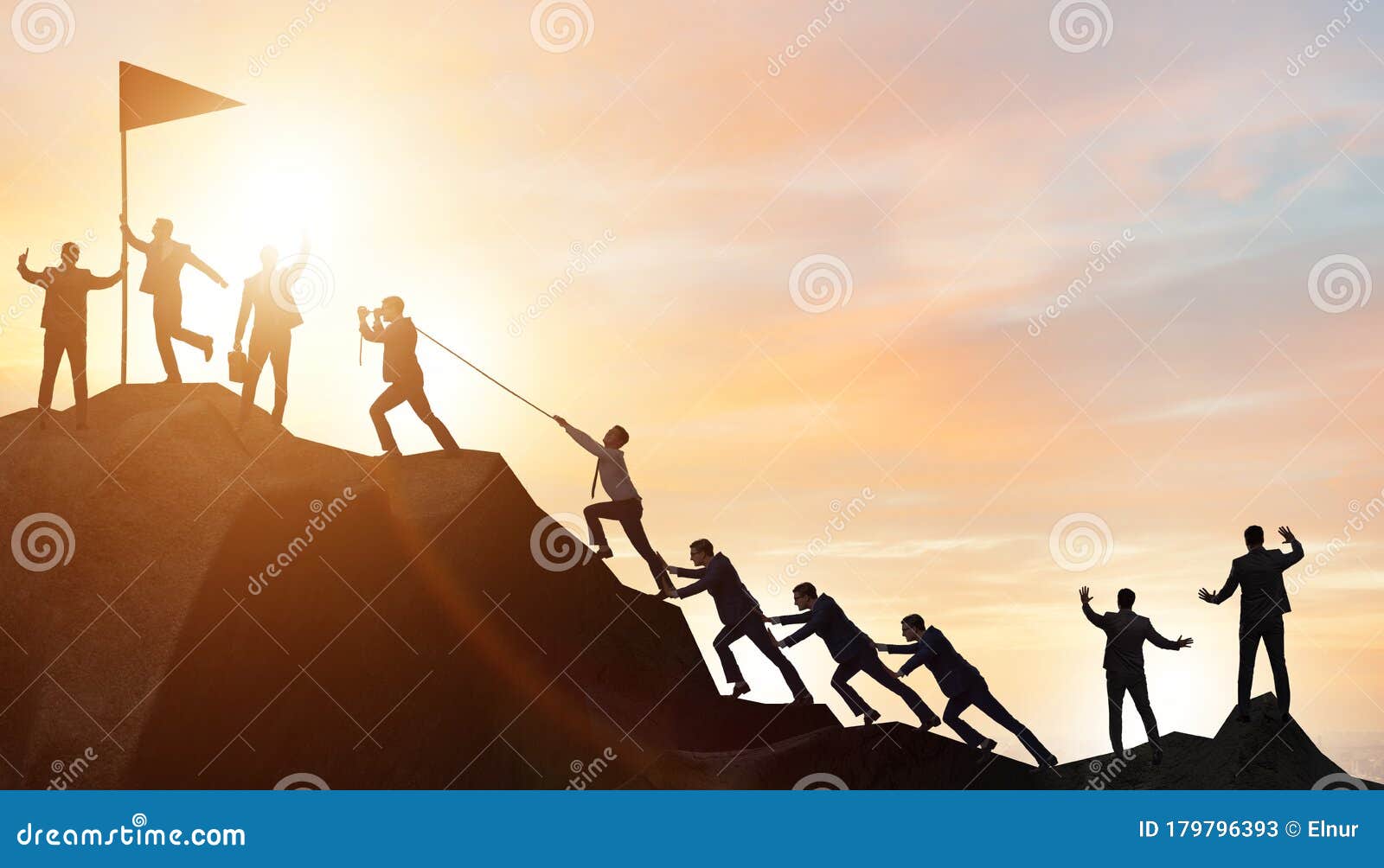Concept of Teamwork with Team Climbing Mountain Top Stock Image - Image ... Concept of Teamwork with Team Climbing Mountain Top Stock Image - Image ...
