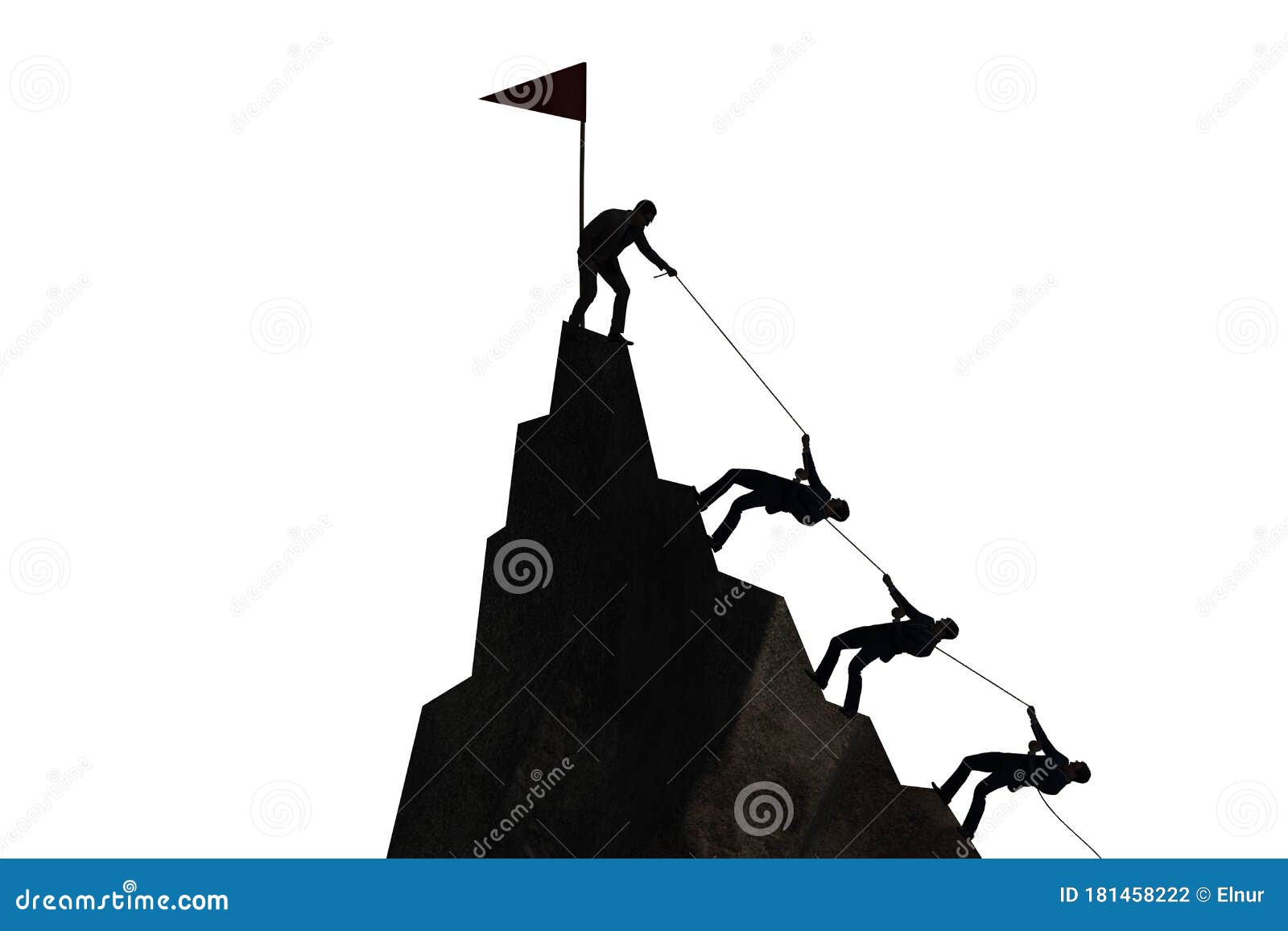 Concept of Teamwork with Team Climbing Mountain Top Stock Photo - Image ...