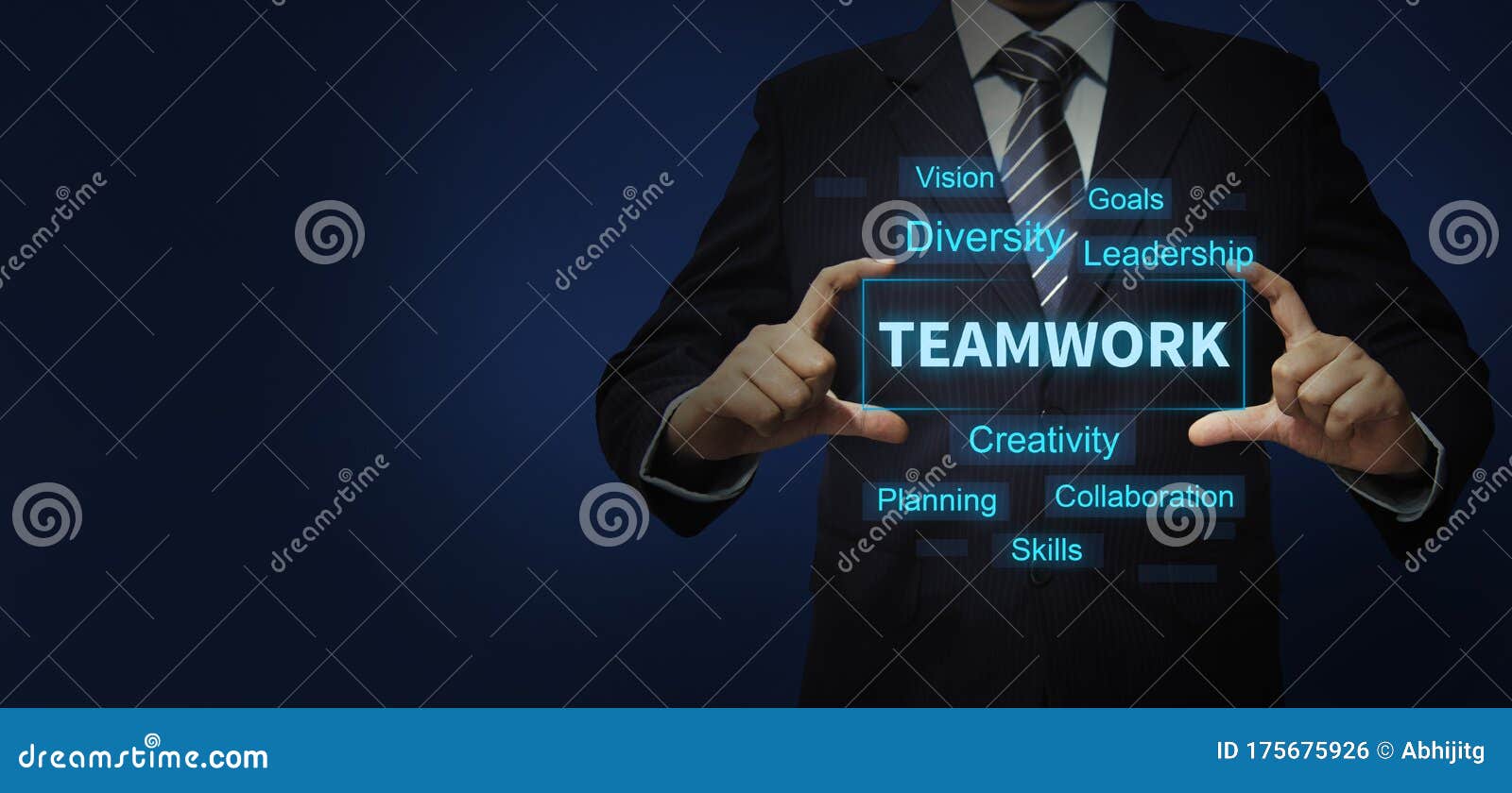 Teamwork Text in Digital Format with Business Person, Teamwork Concept ...