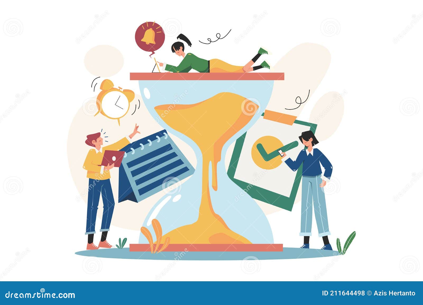 Concept of Teamwork Time Management Stock Vector - Illustration of plan ...