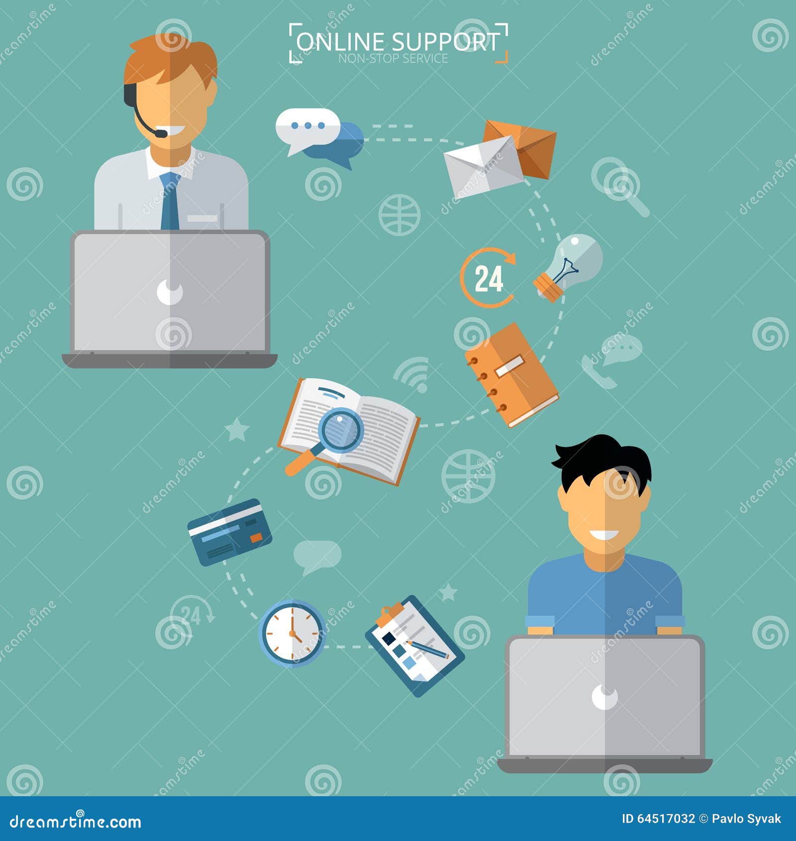 Concept of Technical Online Support Stock Vector - Illustration of ...