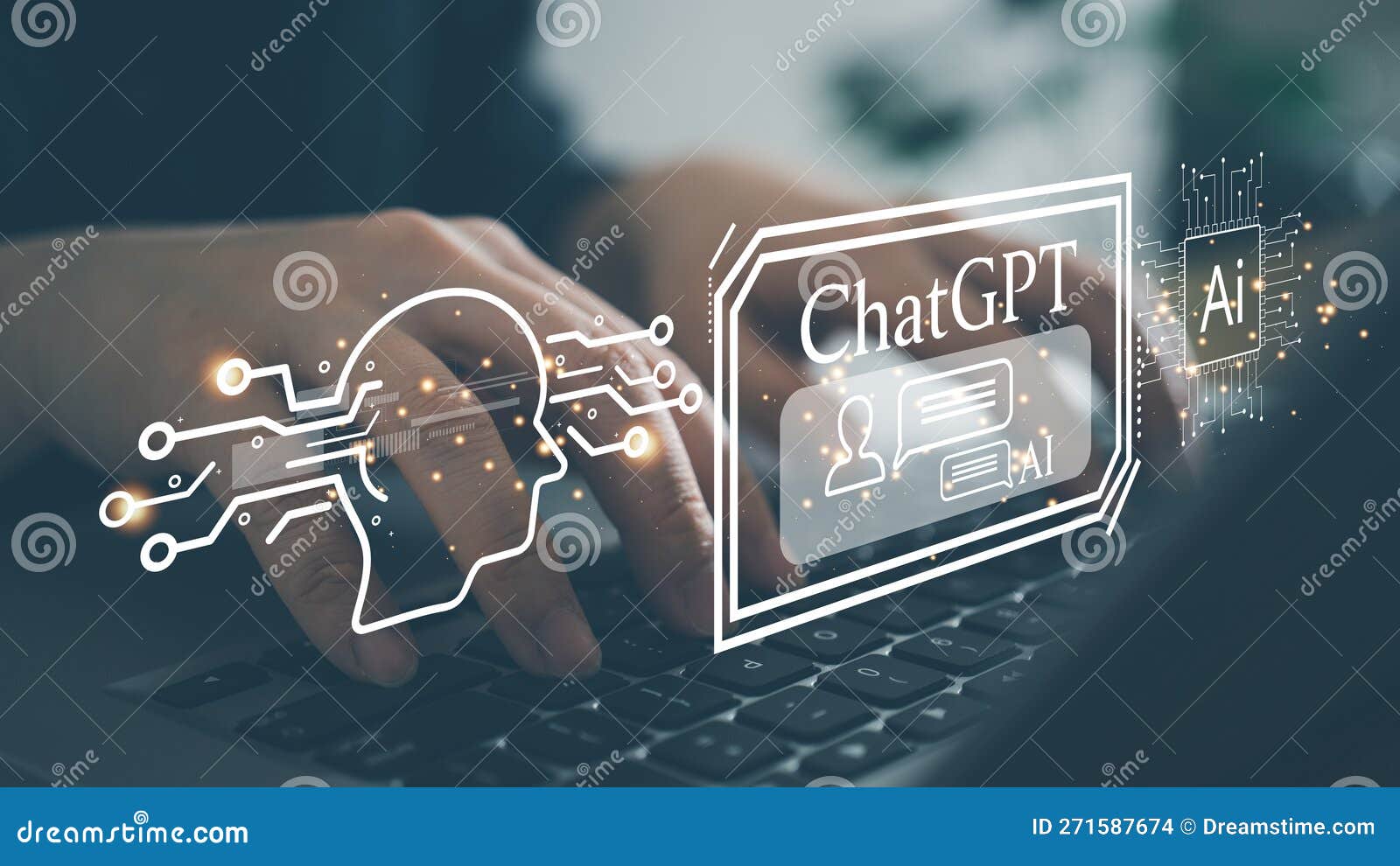 ChatGPT And Chip With Data Processing And Circuit Chain Royalty-Free ...