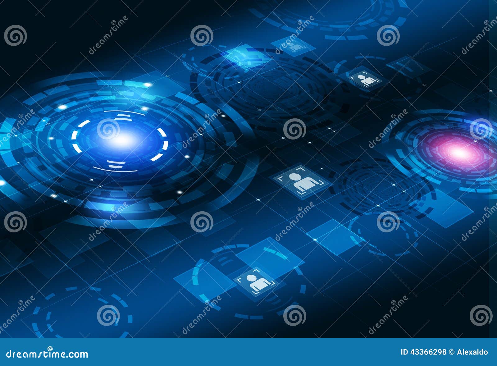 Concept Technology 3D Circle Interface Stock Illustration ...