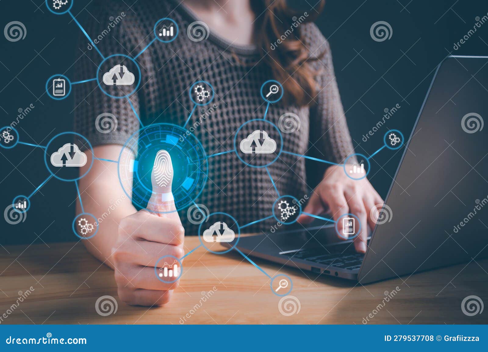 Concept of Technology Fingerprint Scan Provides Security. New ...