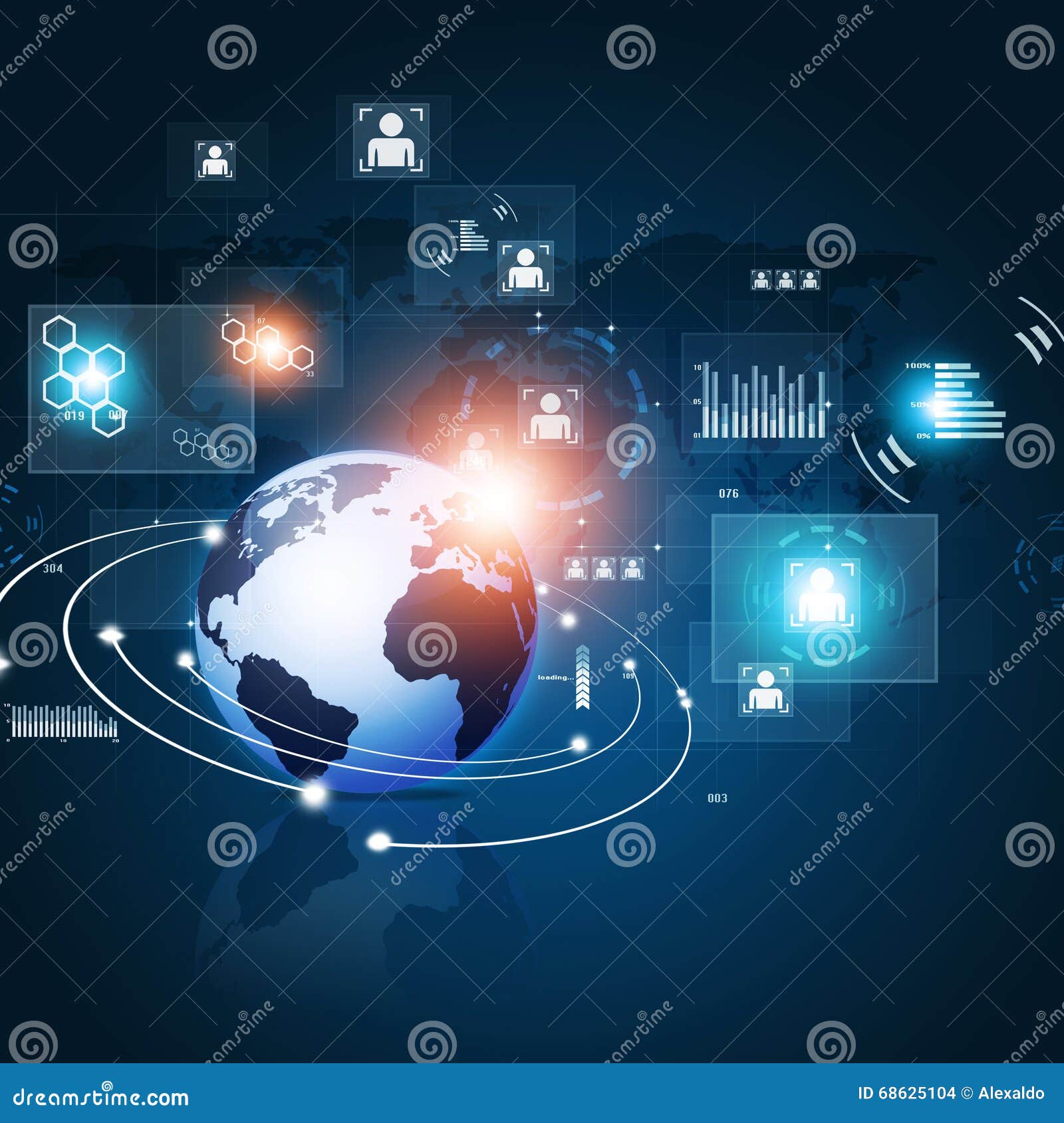 Concept Technology Interface Stock Illustration - Illustration of ...