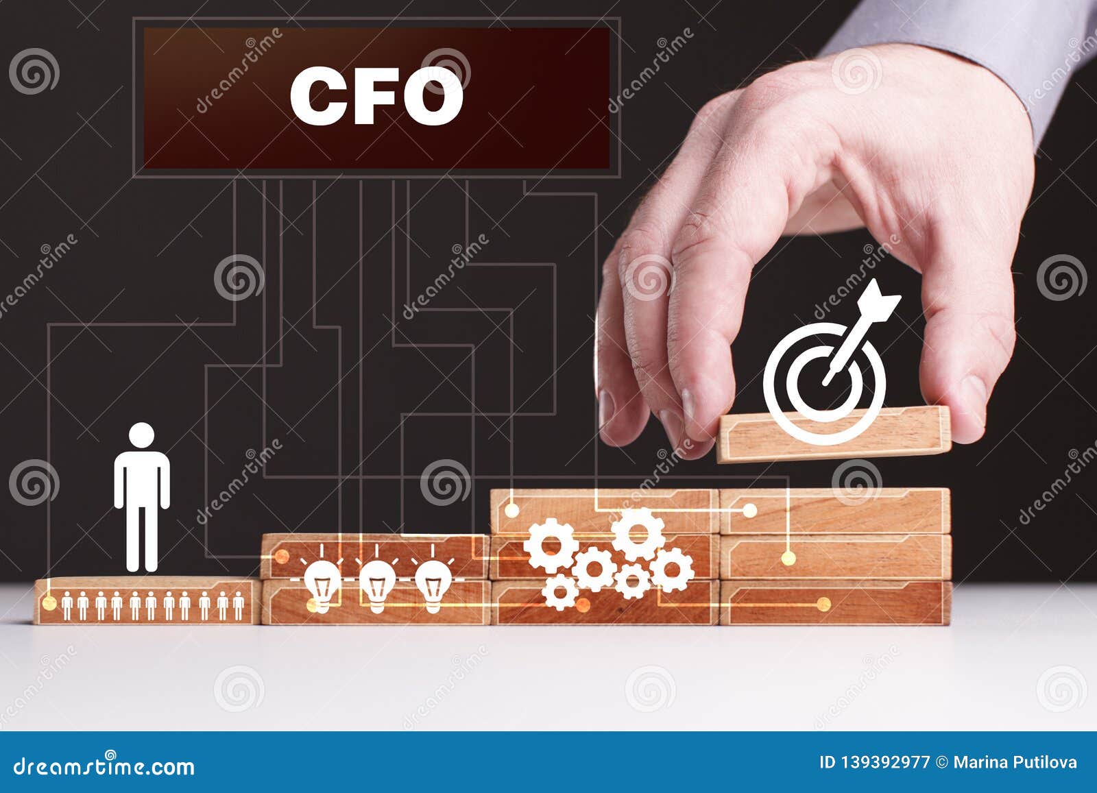 The Concept of Technology, the Internet and the Network. Businessman ...