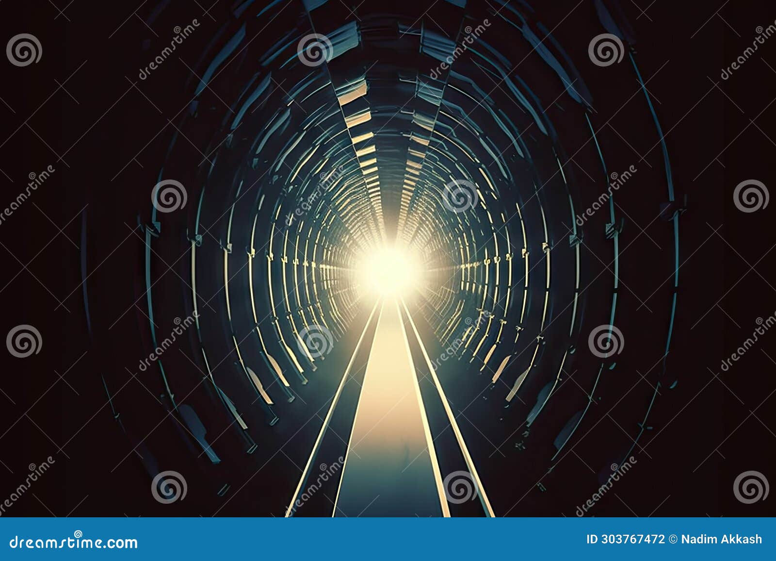 Concept Technology Science Vision Futuristic Time Tunnel Illustration ...