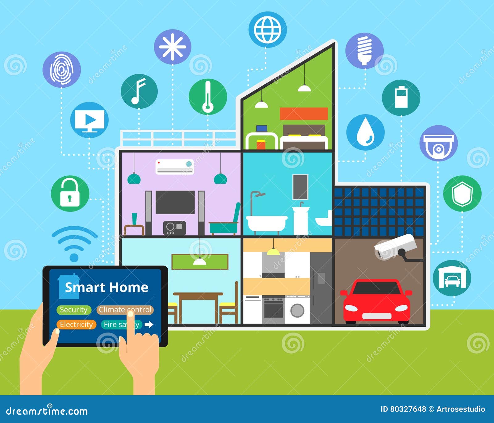 Concept of Technology Smart House Stock Vector - Illustration of ...