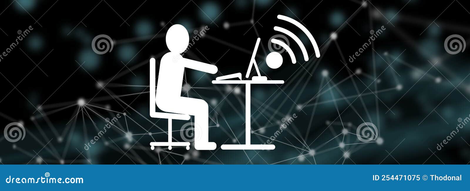 Concept of telecommuting stock illustration. Illustration of management ...