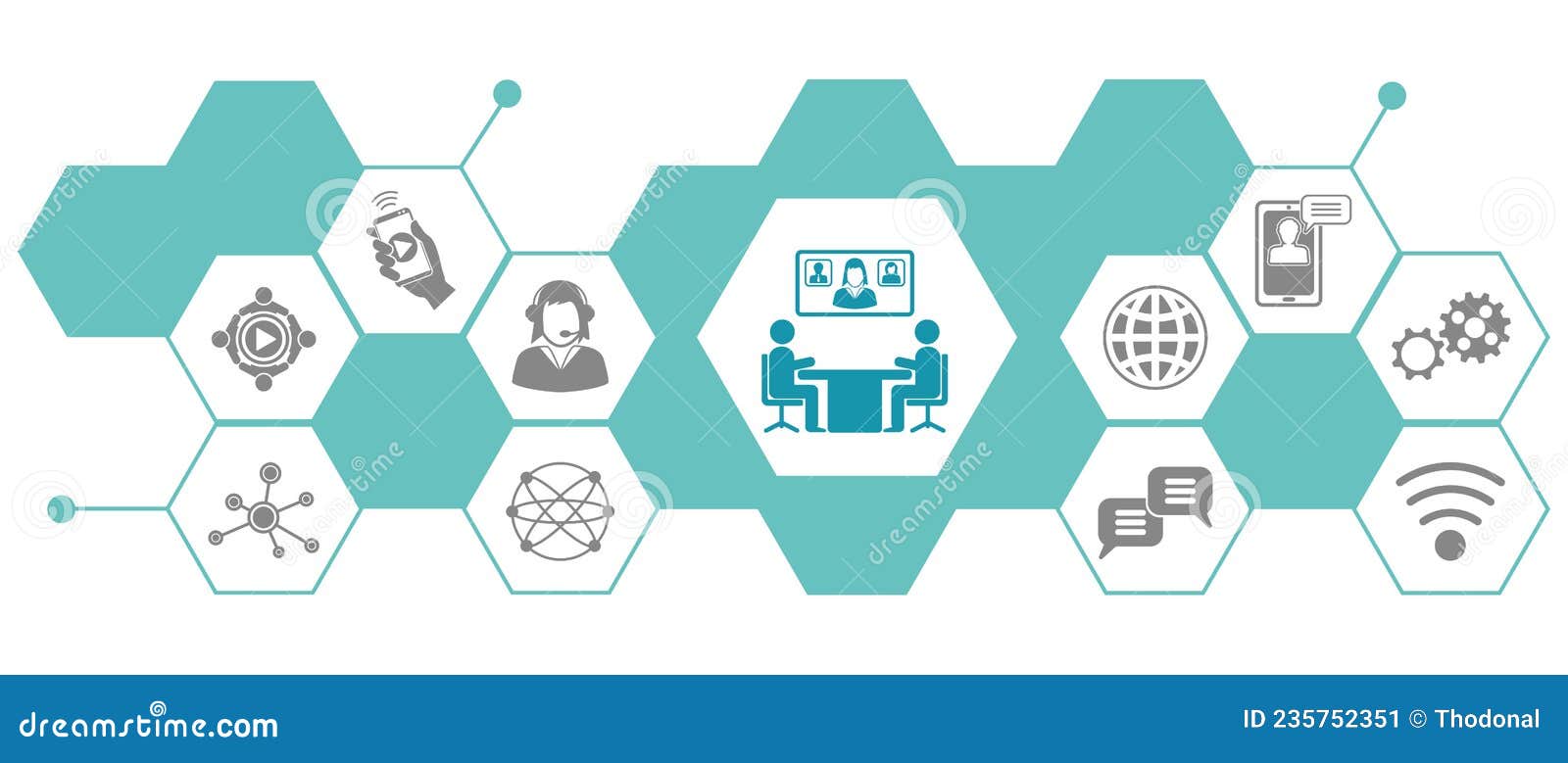 Concept of teleconference stock illustration. Illustration of ...