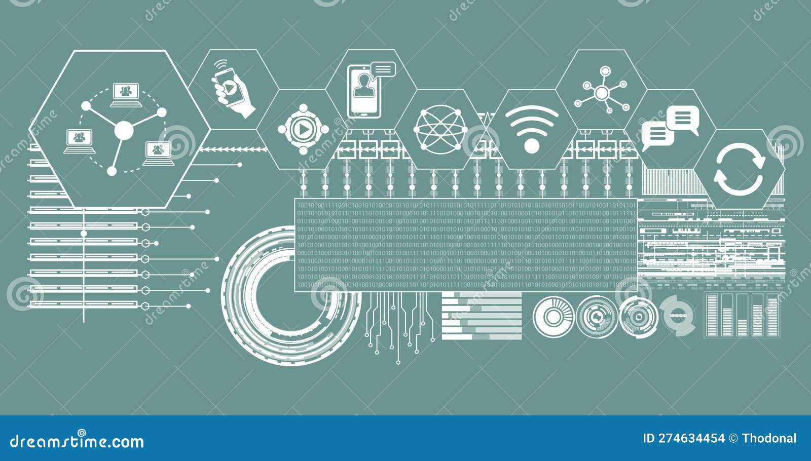 Concept of teleconference stock illustration. Illustration of network ...