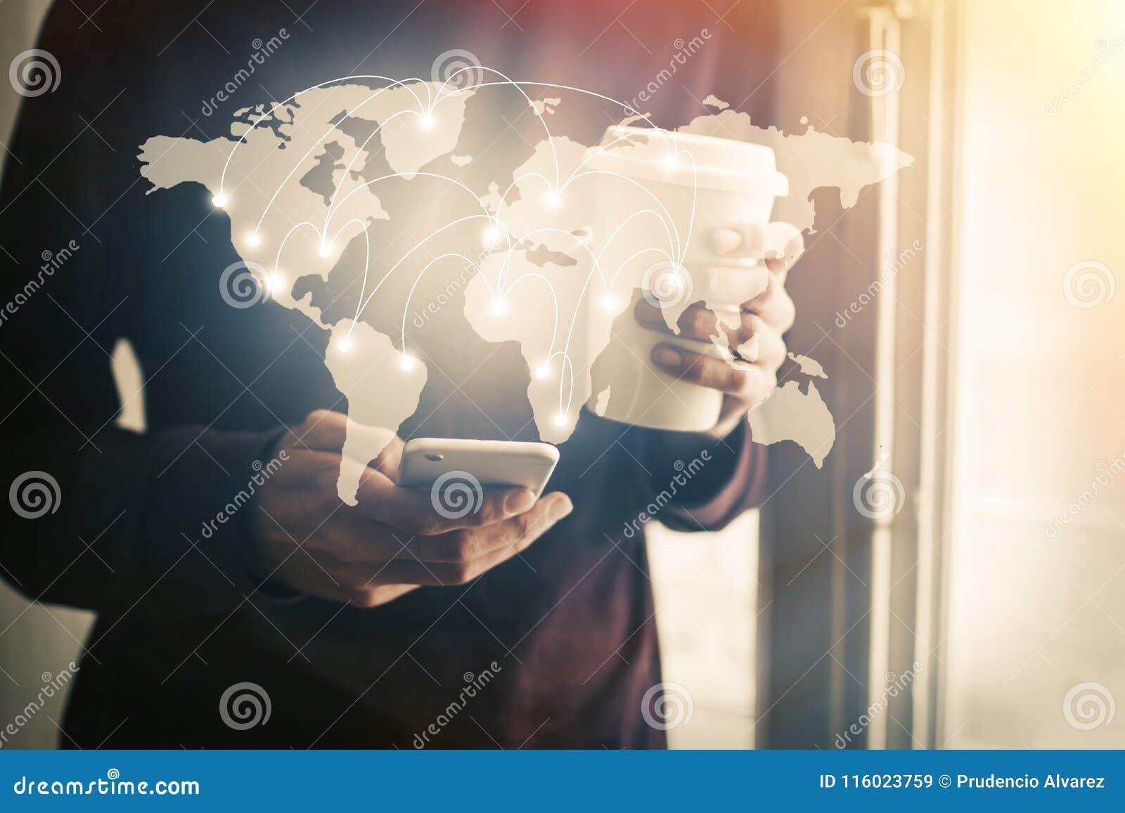 Telephony and Digital Networks Stock Image - Image of hand, banking ...