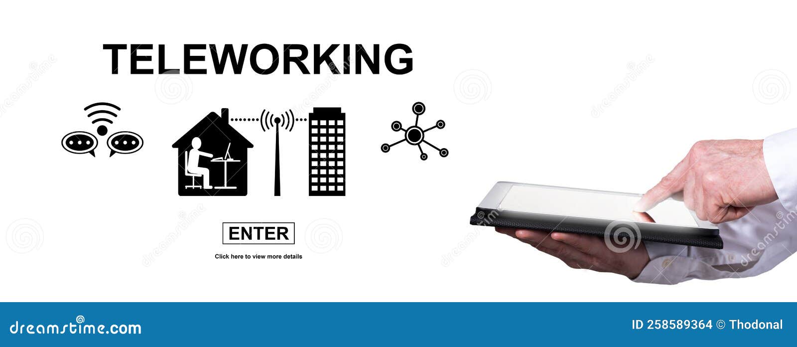 Concept of teleworking stock photo. Image of teleworking - 258589364