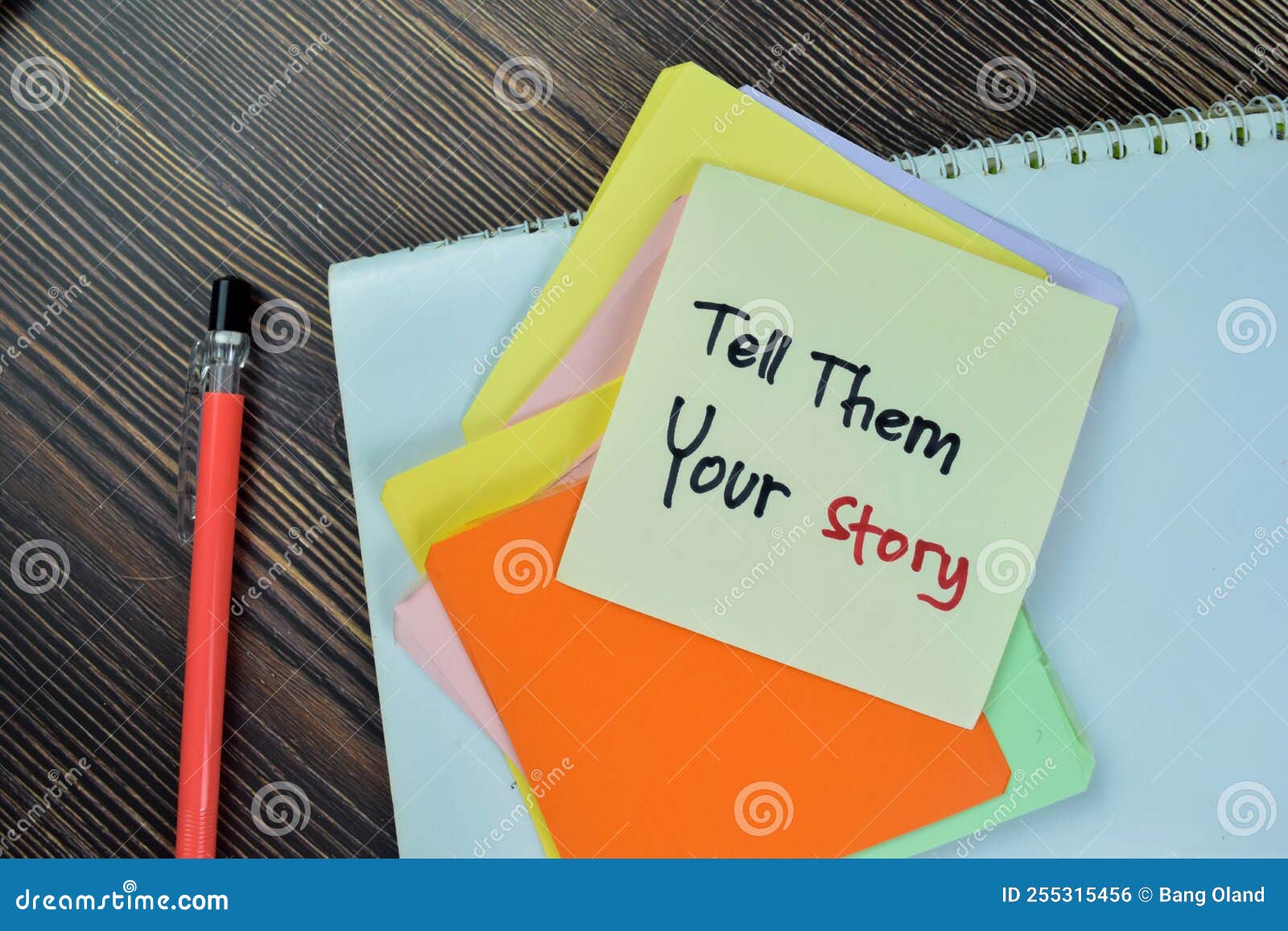 Concept Of Tell Them Your Story Write On Sticky Notes Isolated On