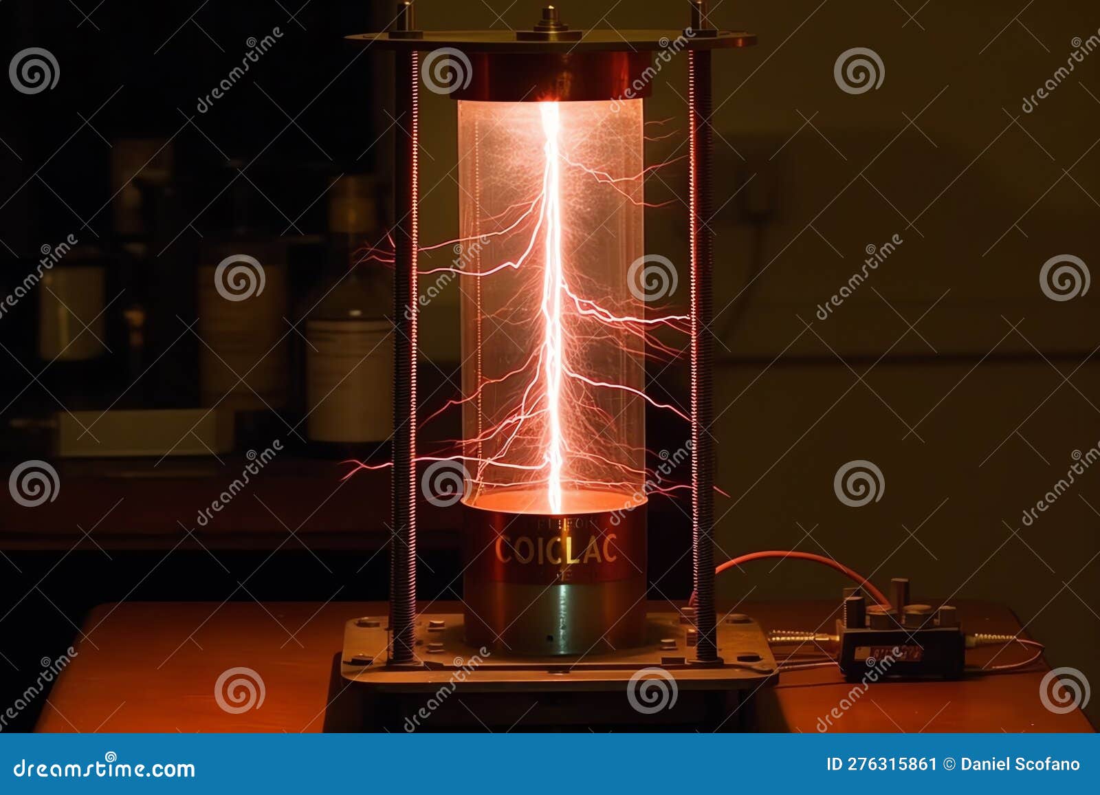 Tesla Coil Experiment. Generative AI Stock Image - Image of electrical ...