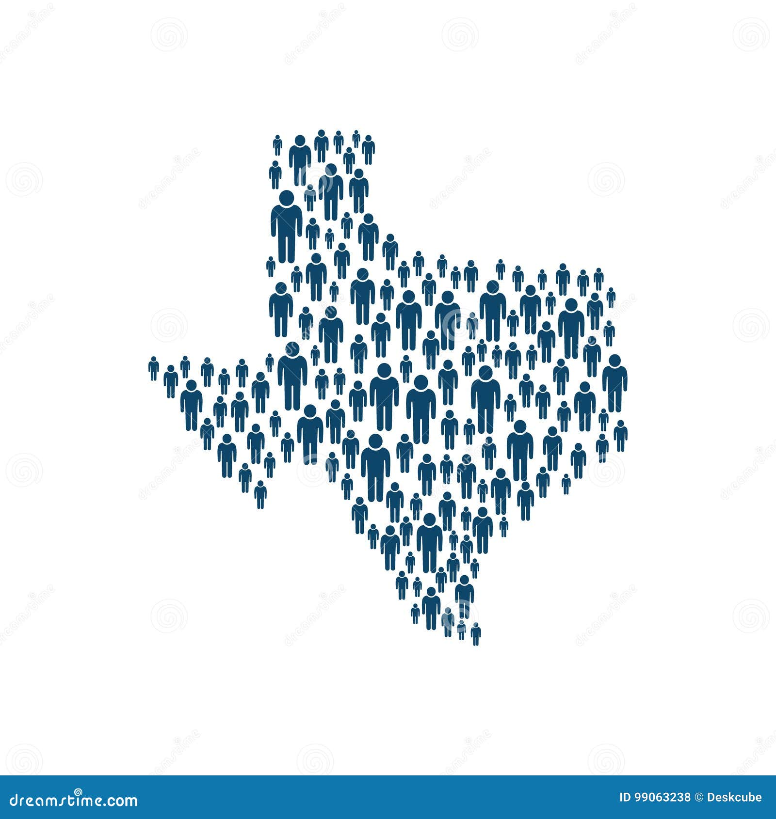 Concept of Texas Population in Map. Vector Design Stock Illustration ...