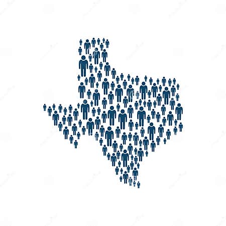 Concept of Texas Population in Map. Vector Design Stock Illustration ...