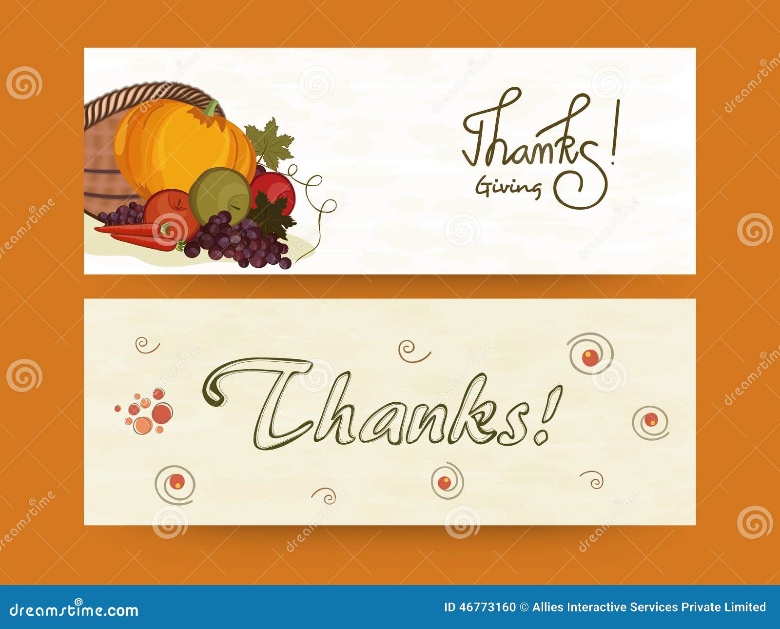 Concept of Thanksgiving Website Header or Banner. Stock Illustration ...