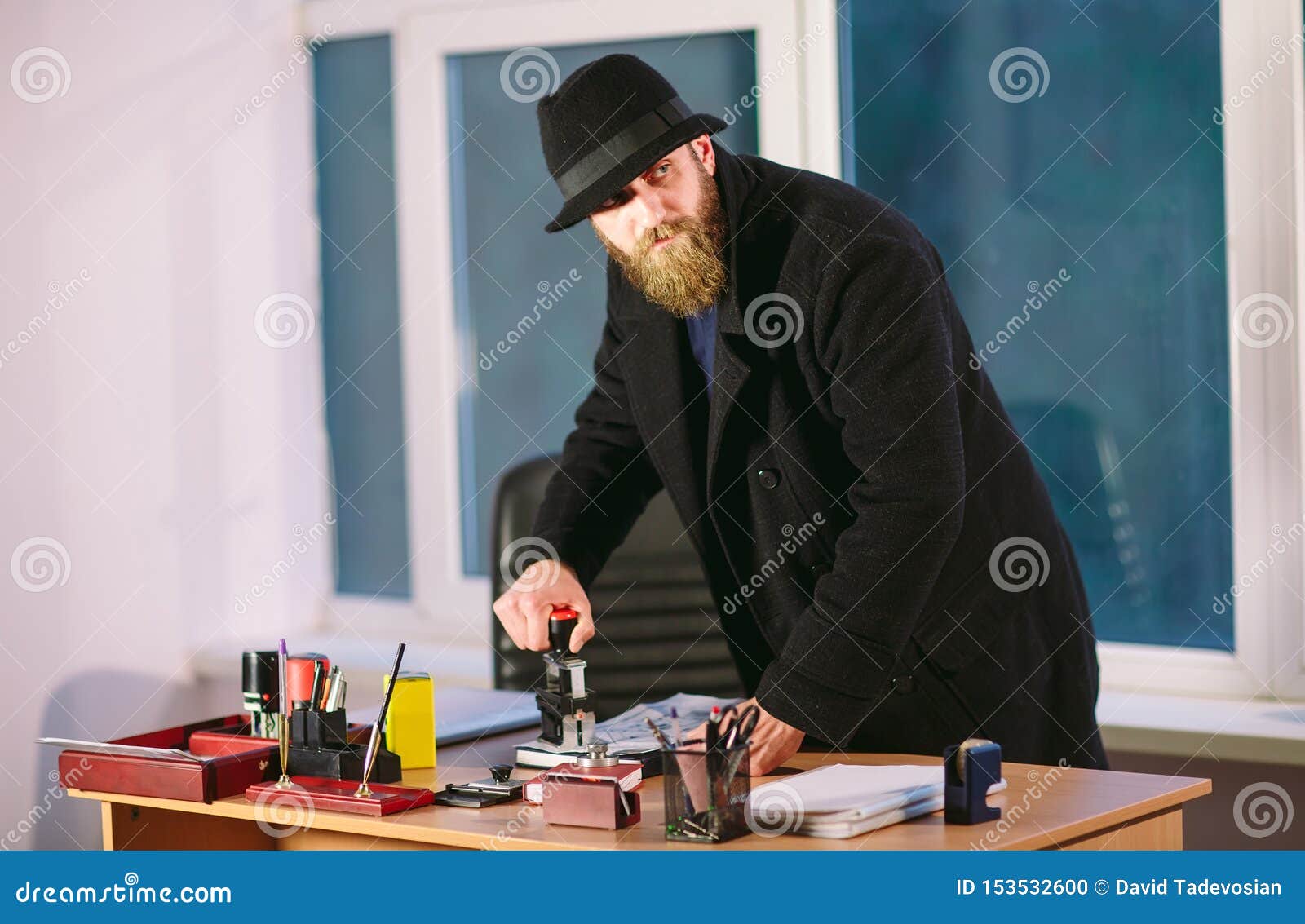 Concept. Thief Steals in the Office. Spy in the Office. Stock Photo ...