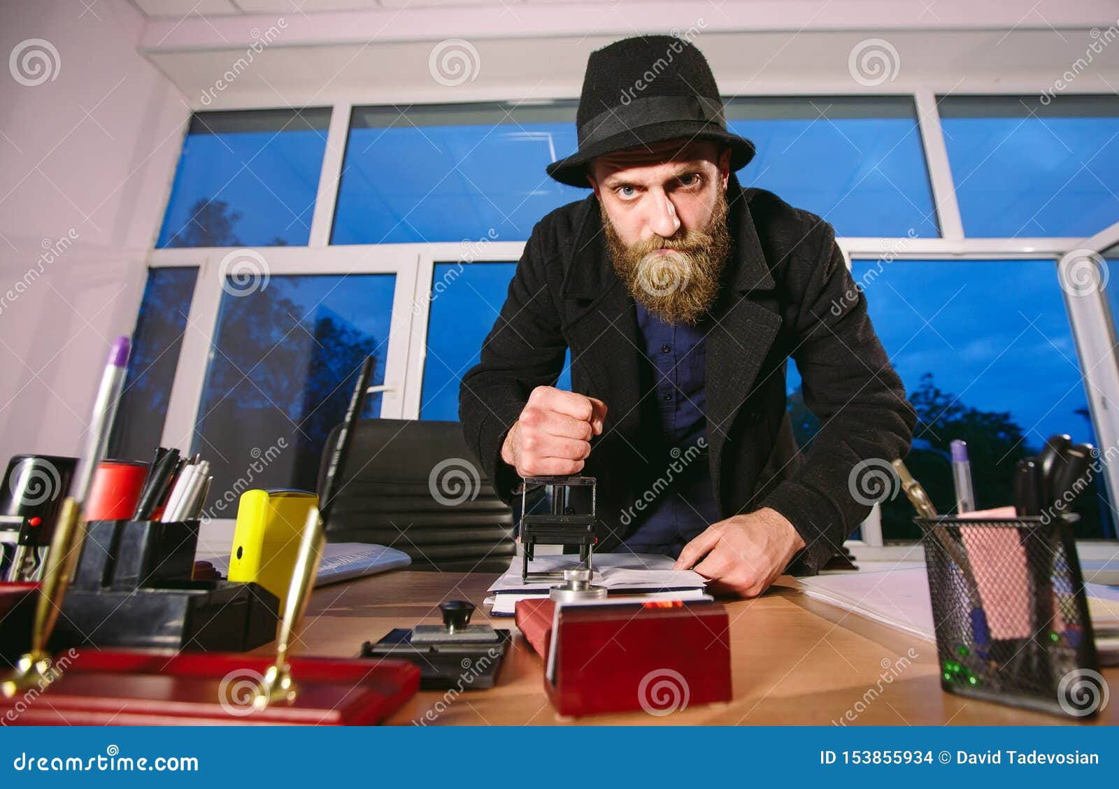 Concept. Thief Steals in the Office. Spy in the Office. Stock Photo ...