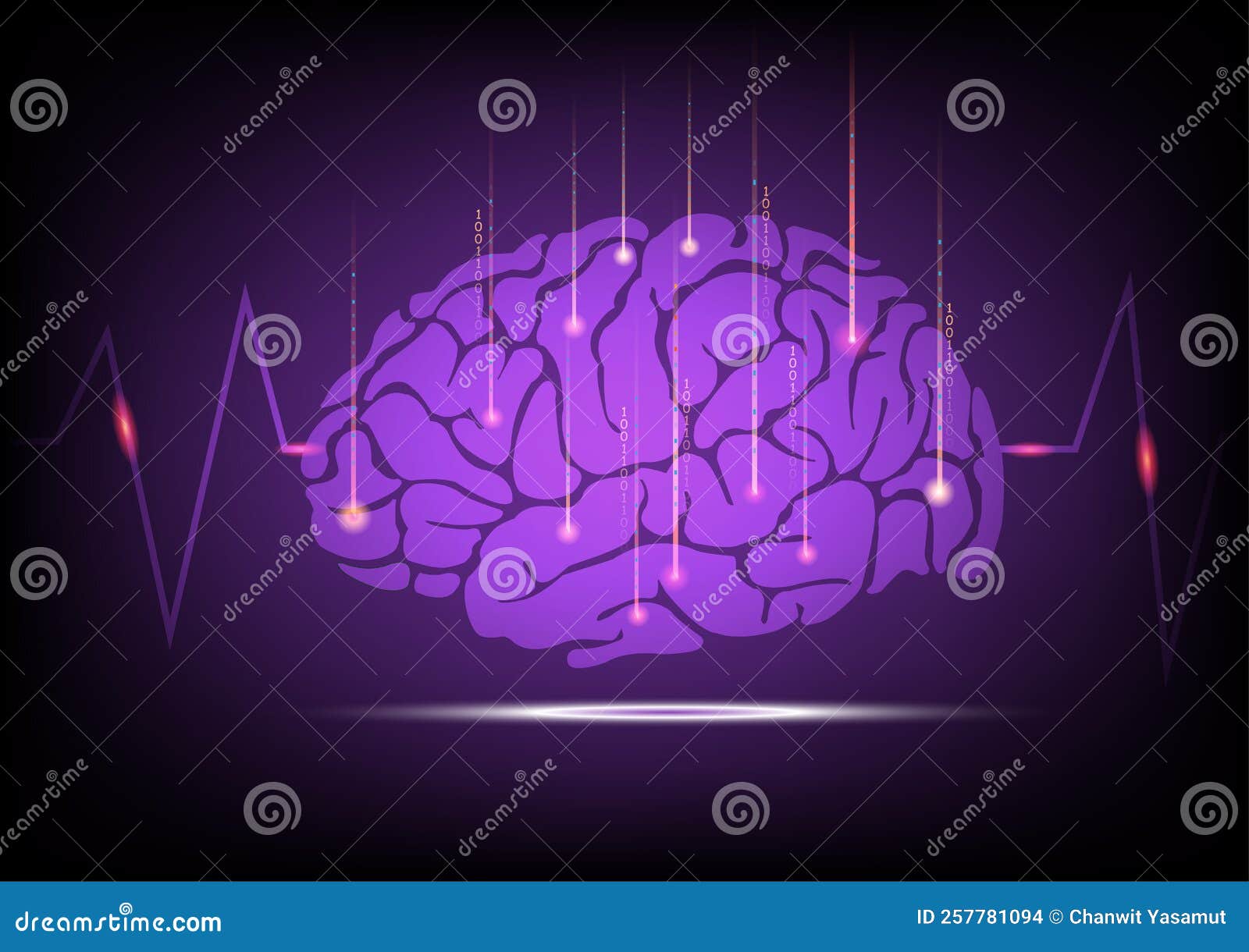 Concept of Thinking Background with Brain Stock Vector - Illustration ...