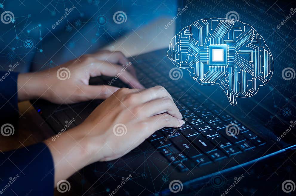 Concept of Thinking.background with Brain CPU Mind Series Technology ...