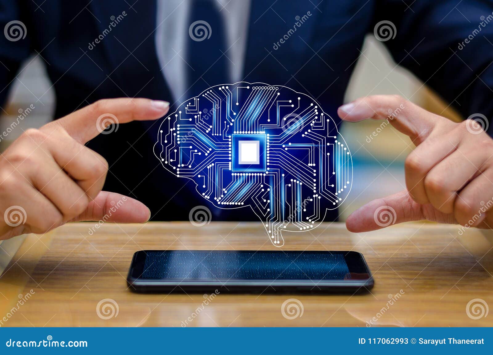 Concept of Thinking.background with Brain CPU Mind Series Technology ...