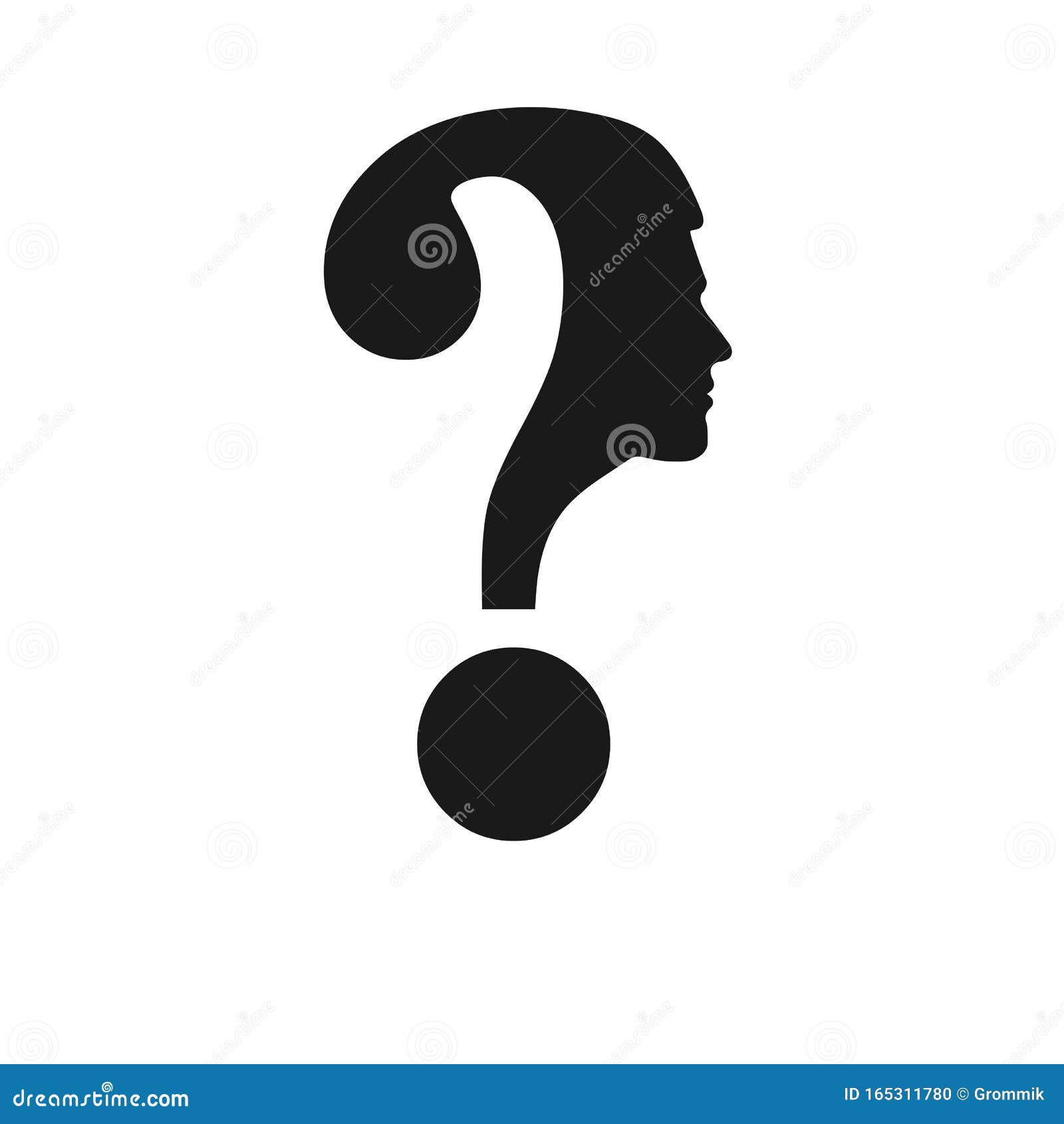 Concept of Thinking or Doubting or Finding Solutions. Question Mark ...