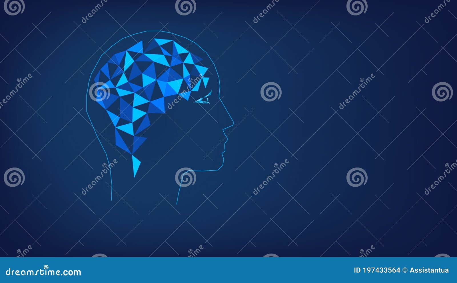 Concept of Thinking Human, Visualization of Process of Thinking ...