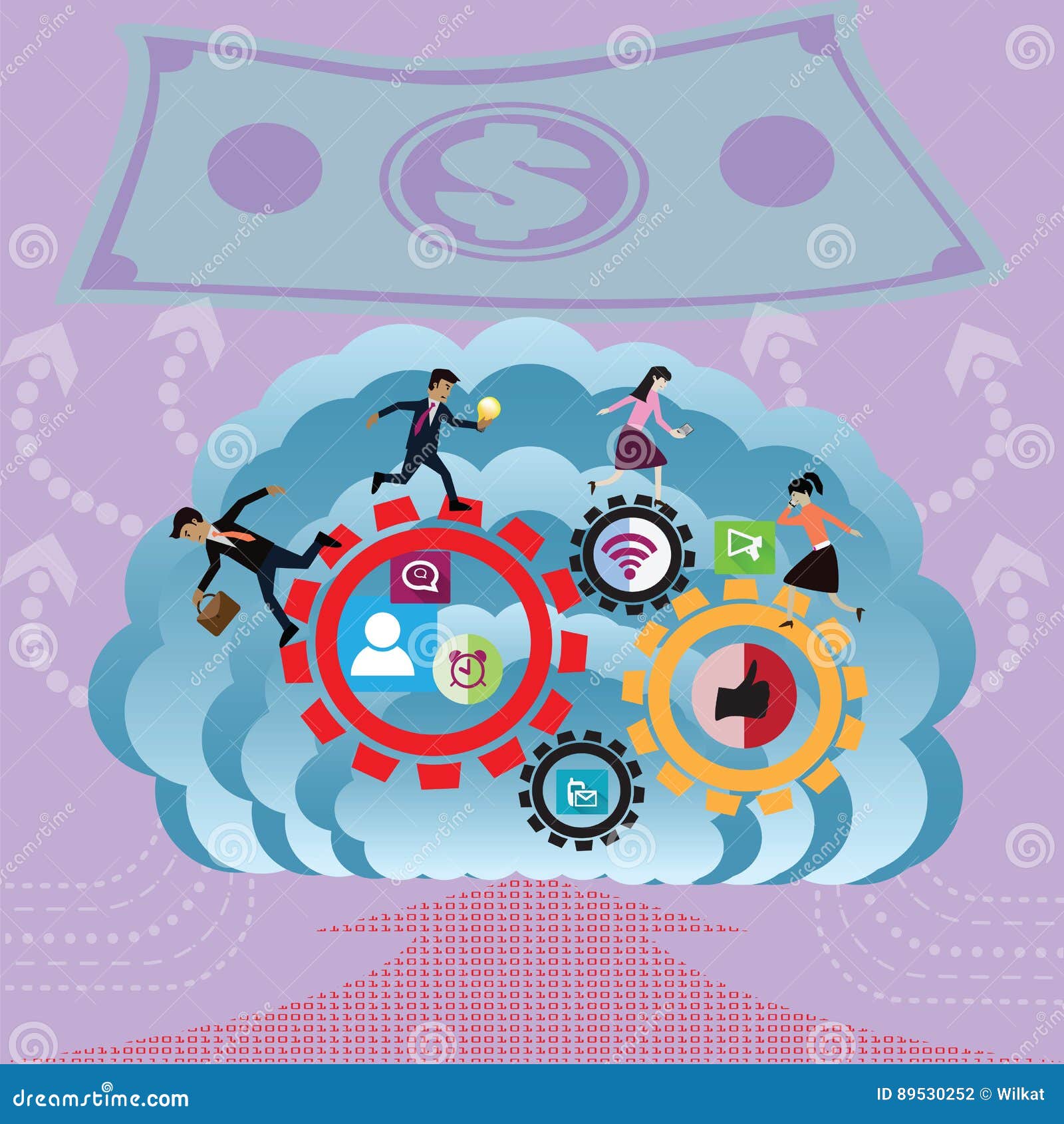 Concept of the Thinking Process, Brain Activity - Vector Stock Vector ...