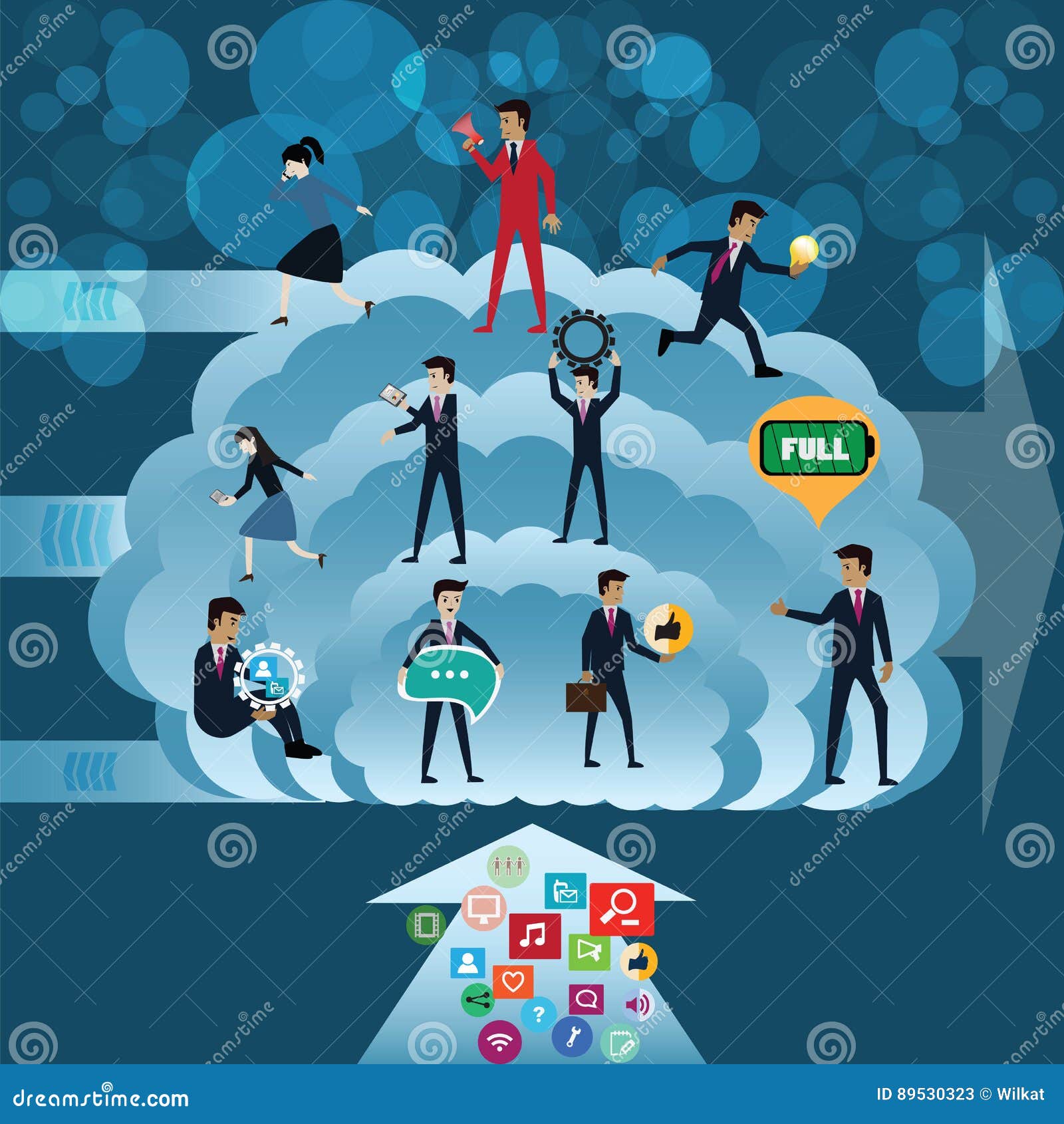 Concept of the Thinking Process, Brain Activity - Vector Stock Vector ...