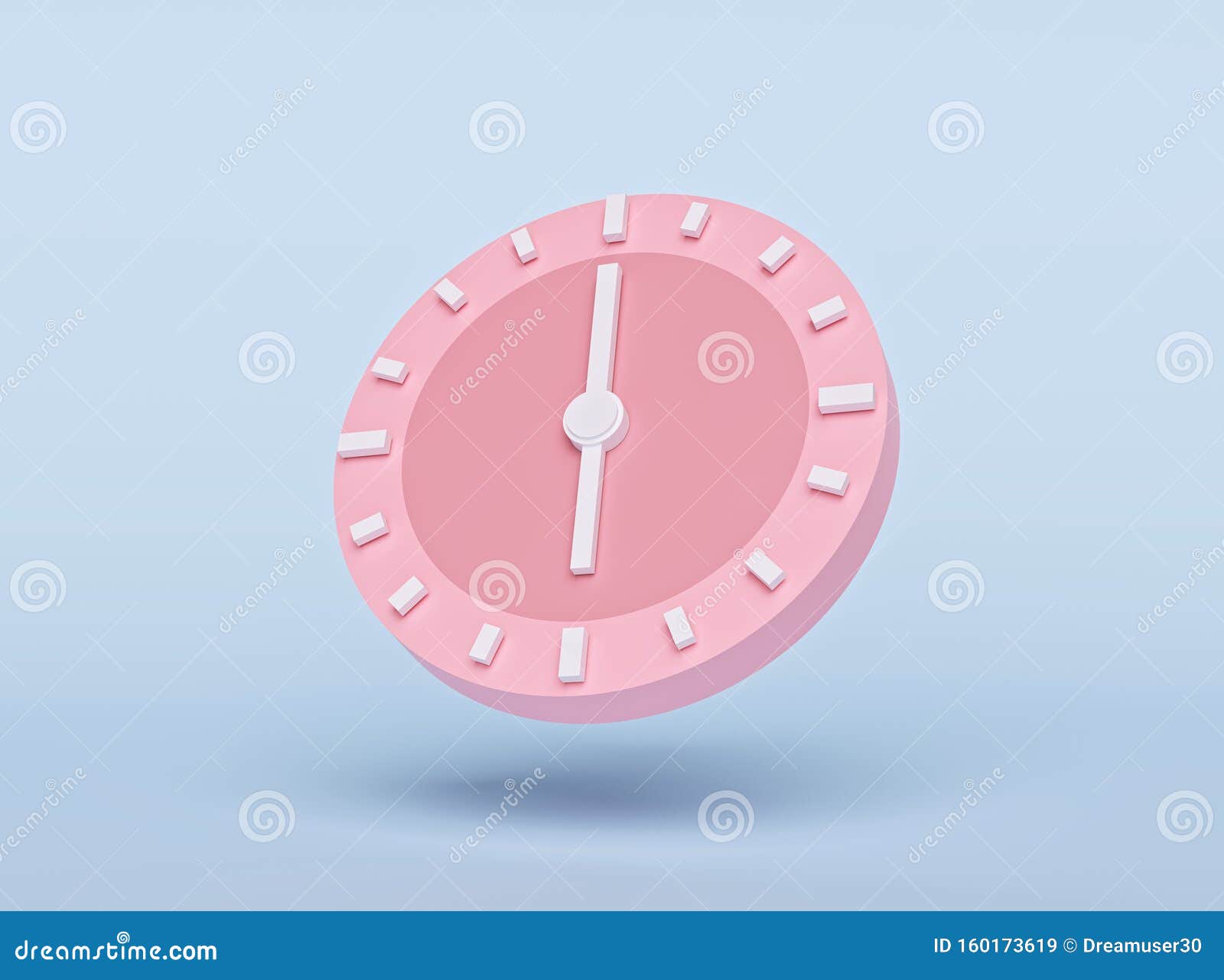 Concept of Time. Analog Clock Minimal Style. 3d Rendering Stock ...
