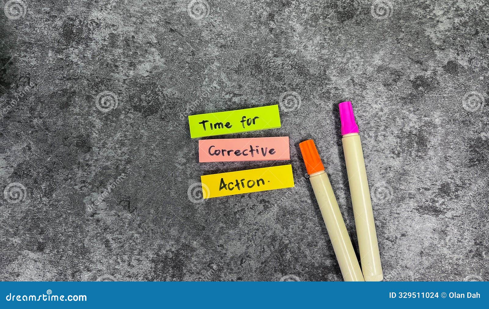 Concept of Time for Corrective Action Write on Sticky Notes Isolated on ...