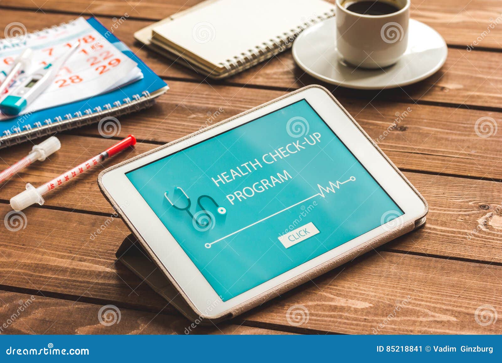 Concept Time Health Check Up on White Background Stock Image - Image of ...