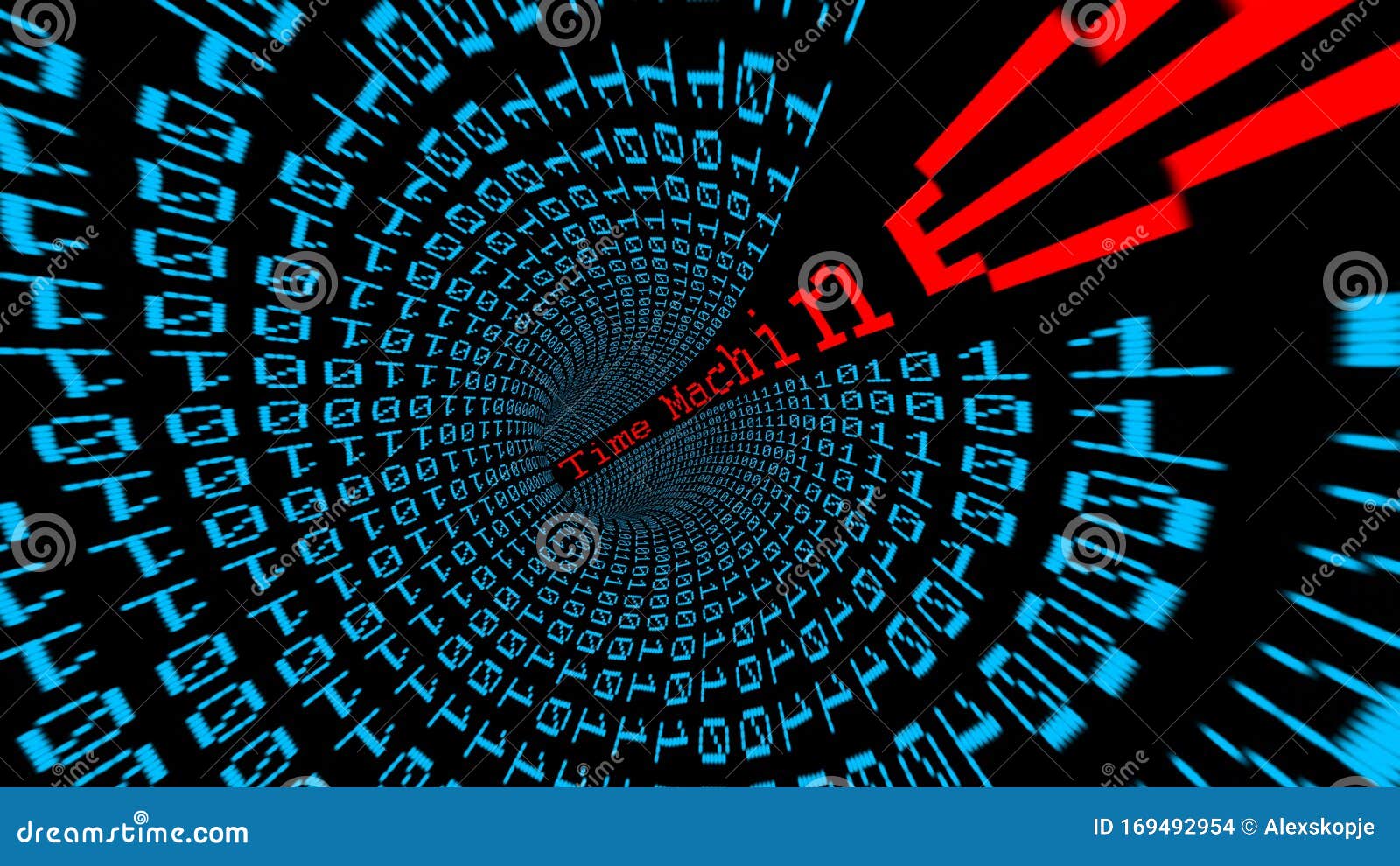 Time machine data tunnel stock illustration. Illustration of numbers ...
