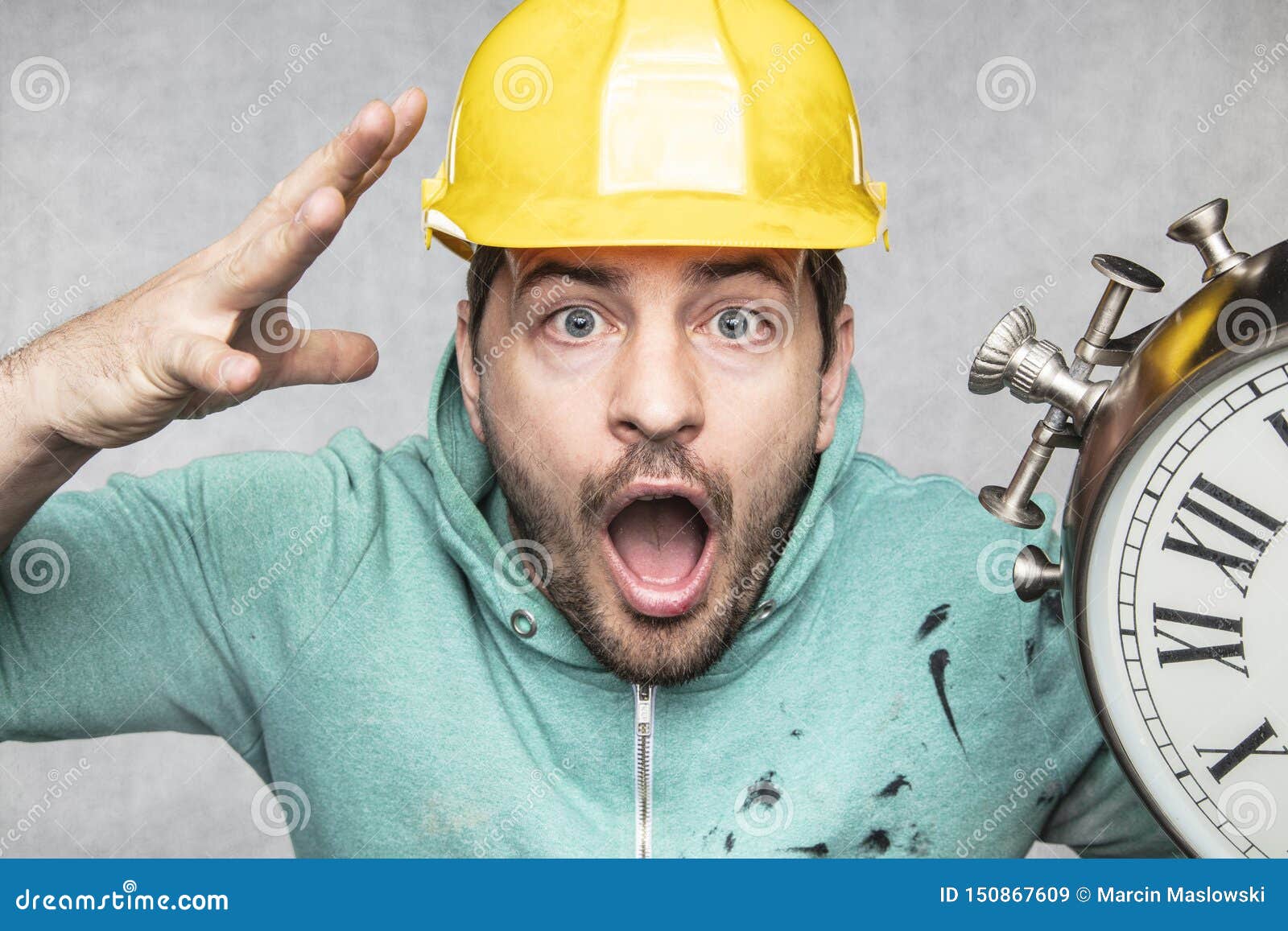 Concept of Time in Matters of Construction, Builder and Clock Stock ...