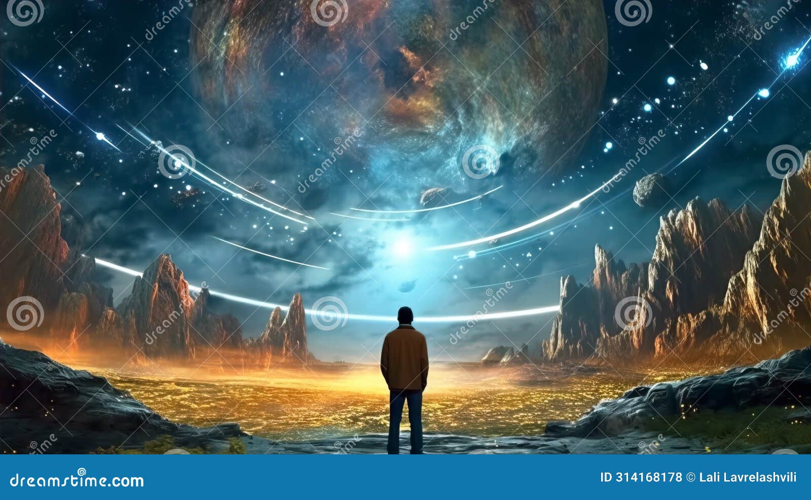 Concept of Time and Space, Surreal Fantasy Artwork Stock Illustration ...